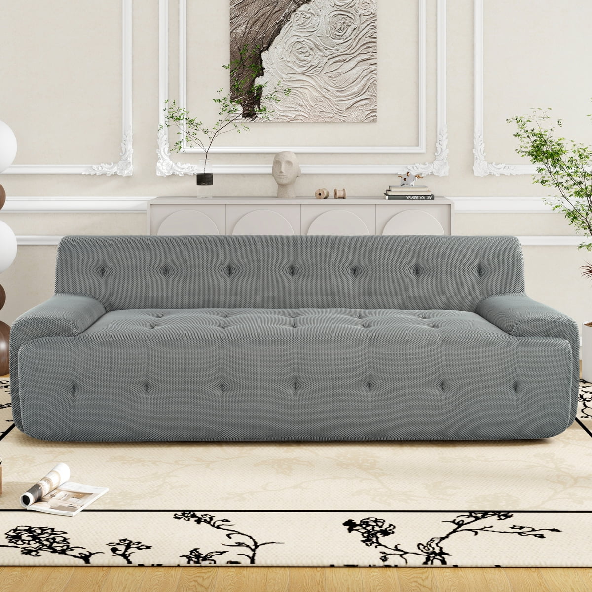 Miekor Furniture 86.2" Modern Minimalist Style Tufted Design ...
