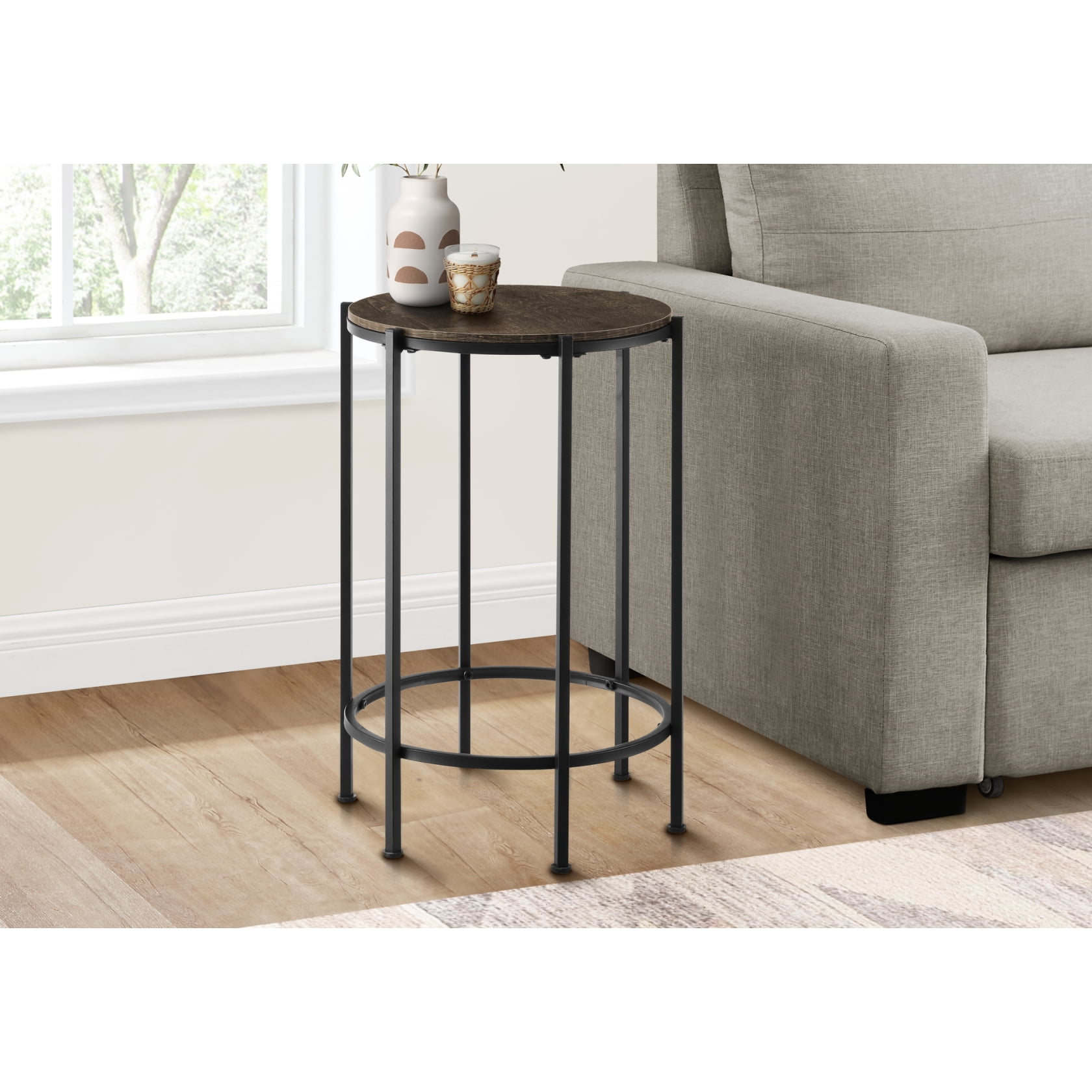 Miekor Furniture Accent Table, End, Round, Side Table, Small, Lamp ...