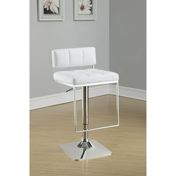 Miekor Furniture Alameda Chrome and White Adjustable Bar Stool MK6458 ...