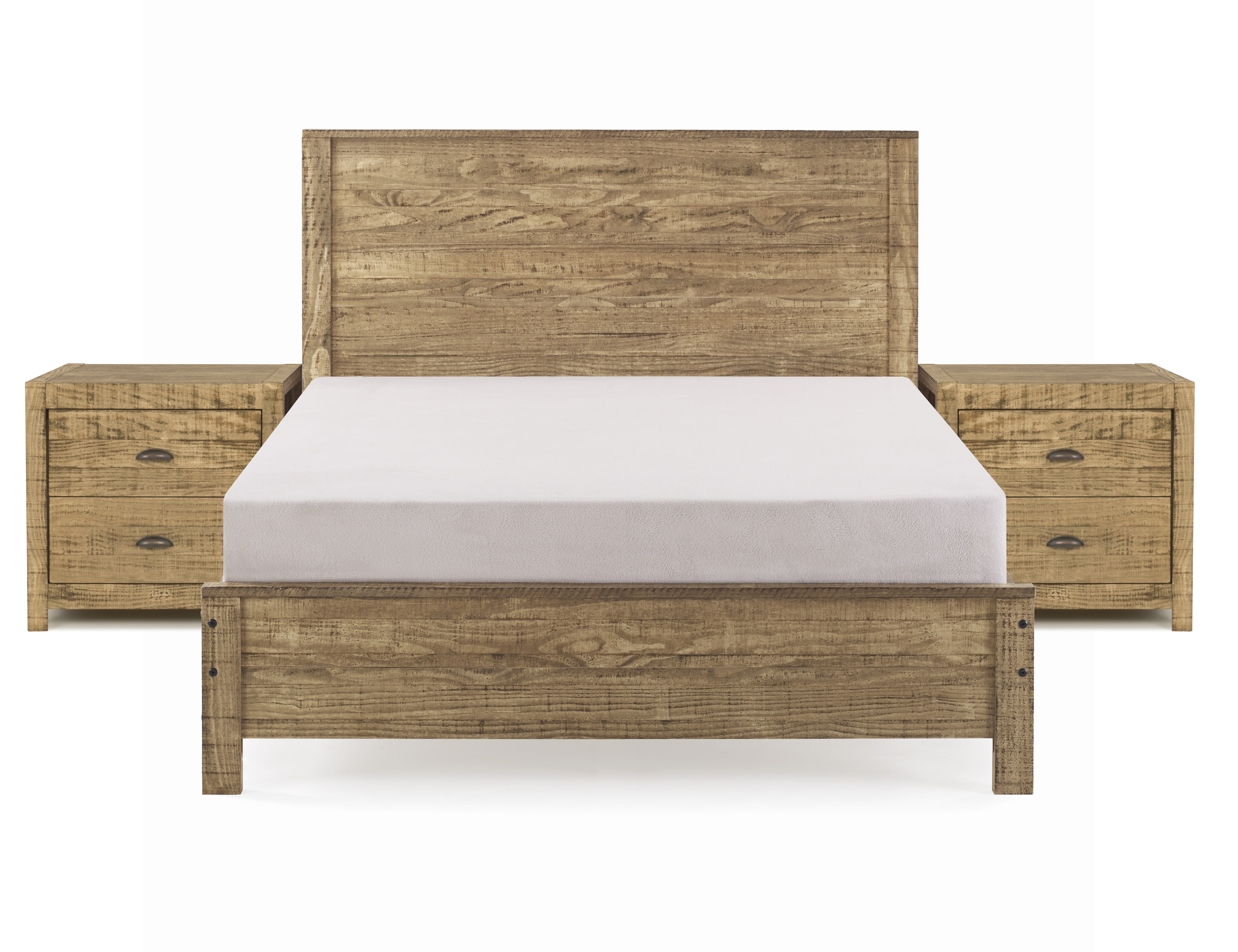 Miekor Furniture Albany 3 Piece Full Bed Set, Heavy Duty Solid Wood ...