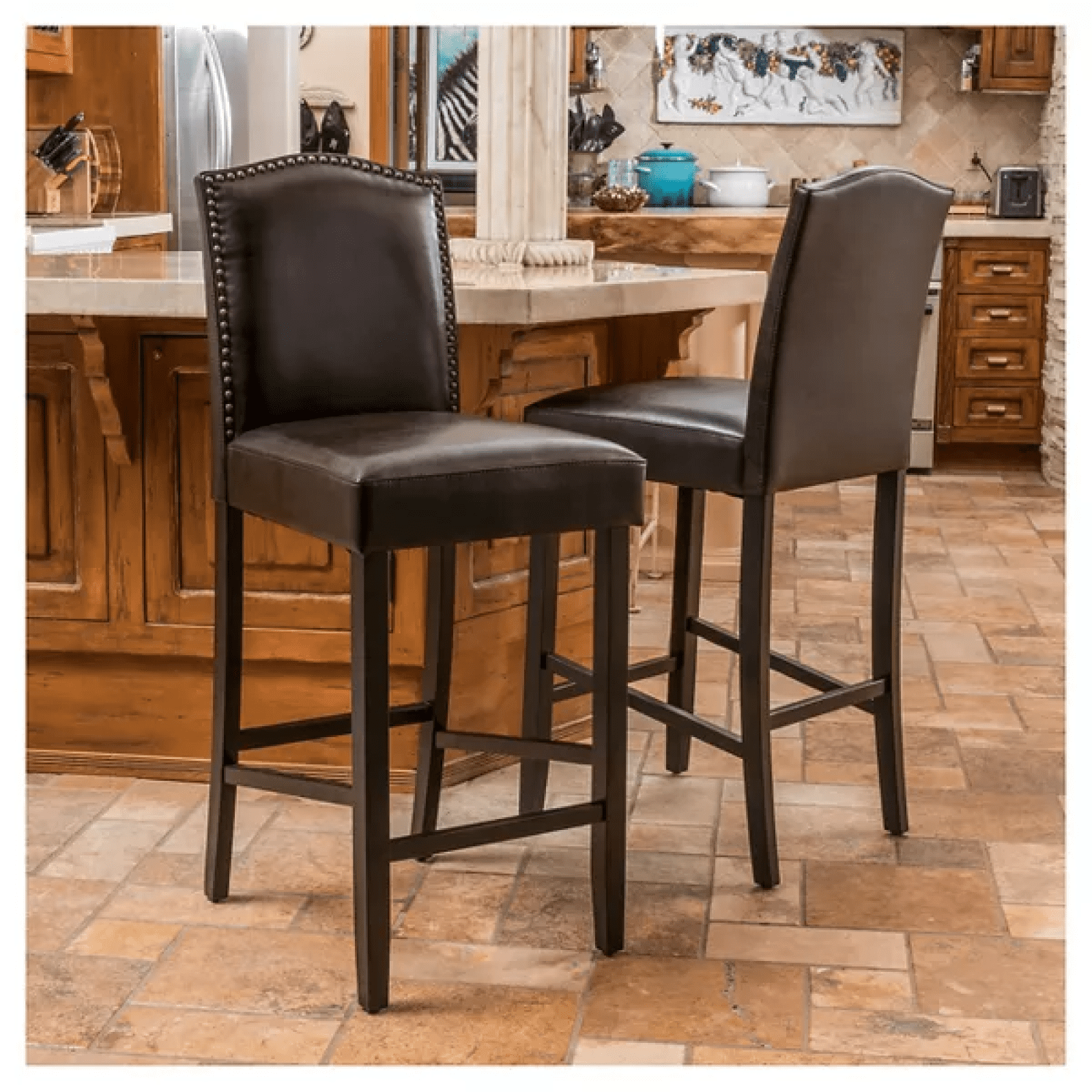 Miekor Furniture Barstools Set of 2, Counter Height Upholstered Bar ...