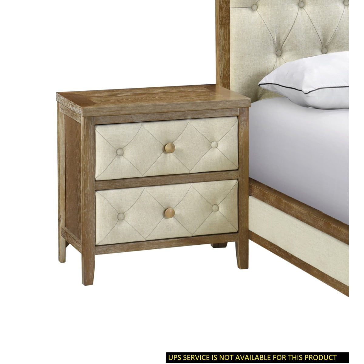 Miekor Furniture Beautiful Walnut Finish Nightstand 1pc Designed ...