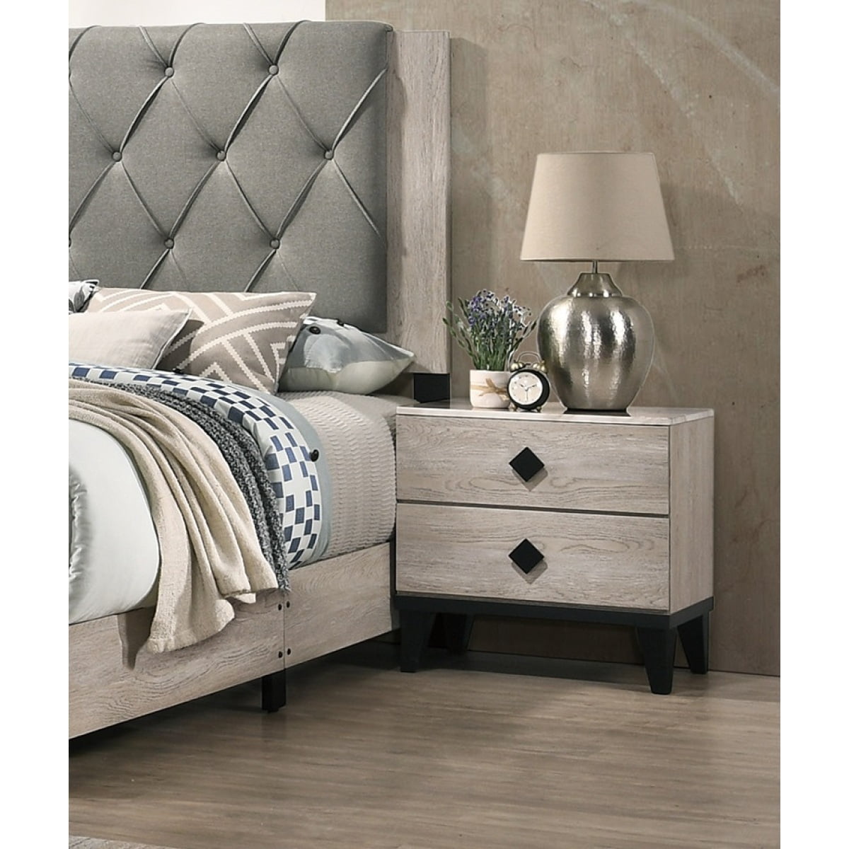 Miekor Furniture Bedroom Furniture Contemporary Look Cream Color ...