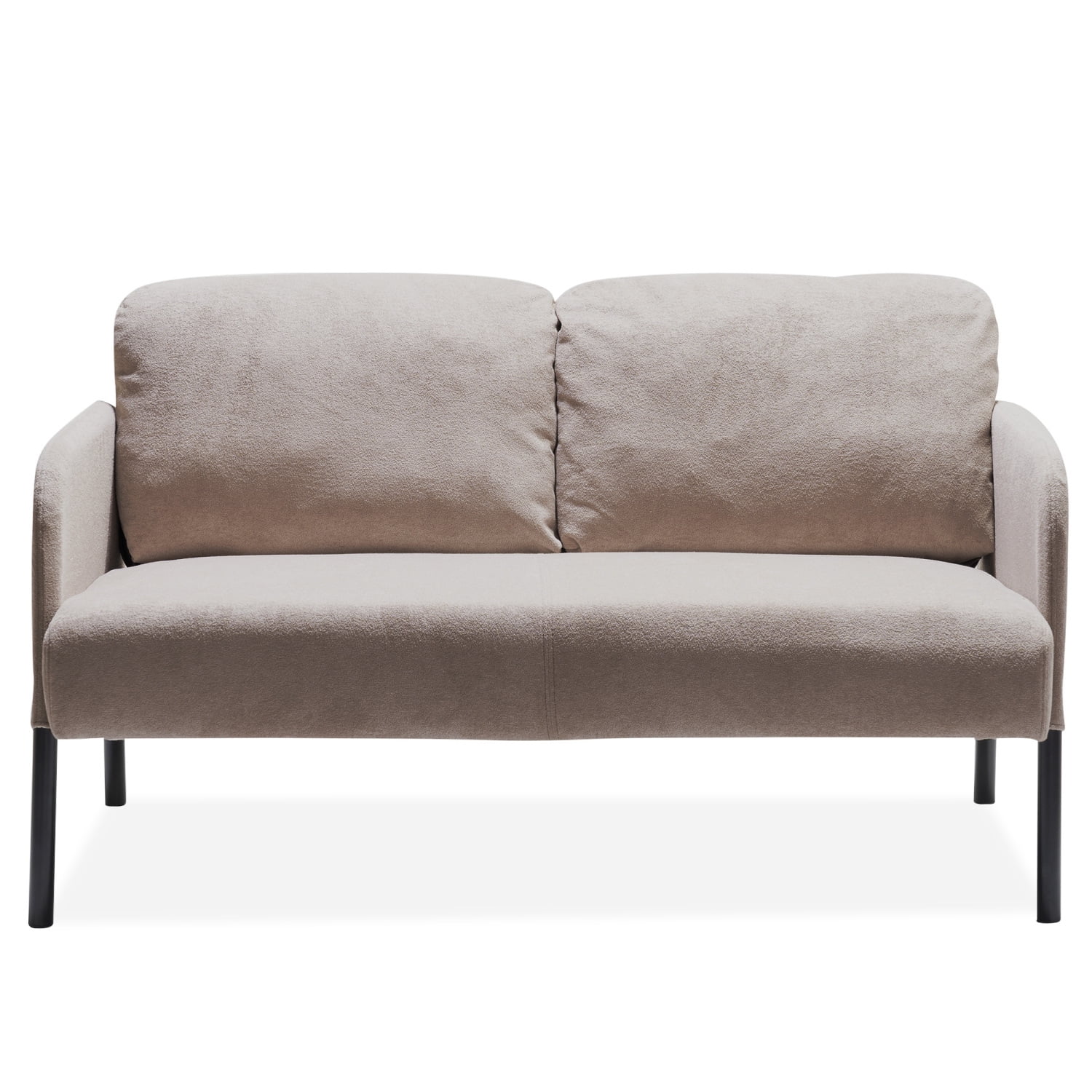 Miekor Furniture Beige 2 Seater Polyester Fabric Sofa, Modern Loveseat ...