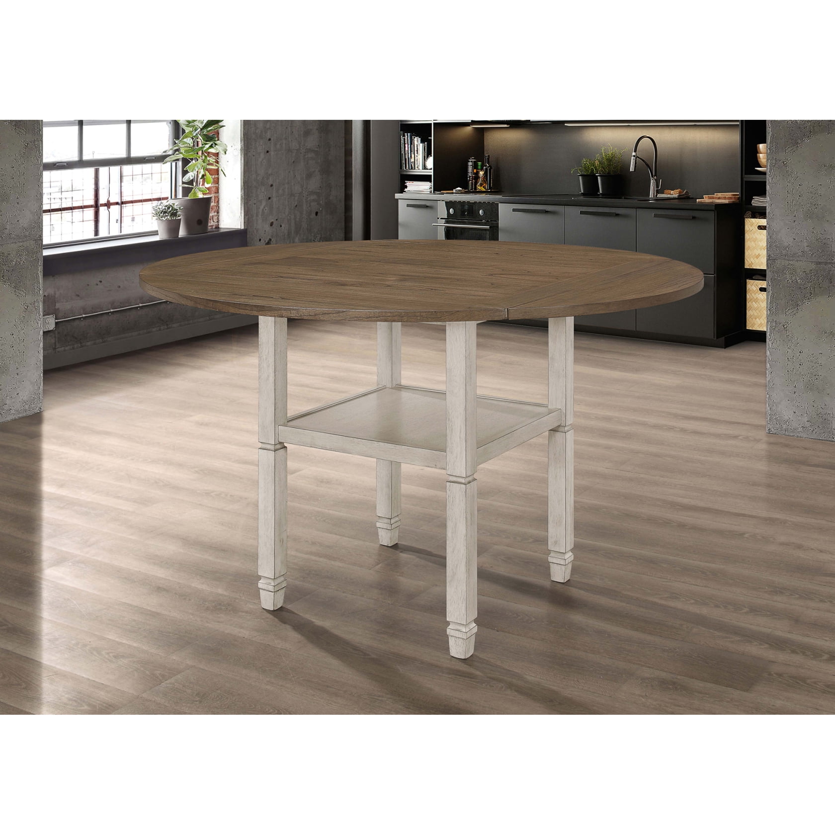 Miekor Furniture Bentley Rustic Cream Extension Counter Dining Table ...