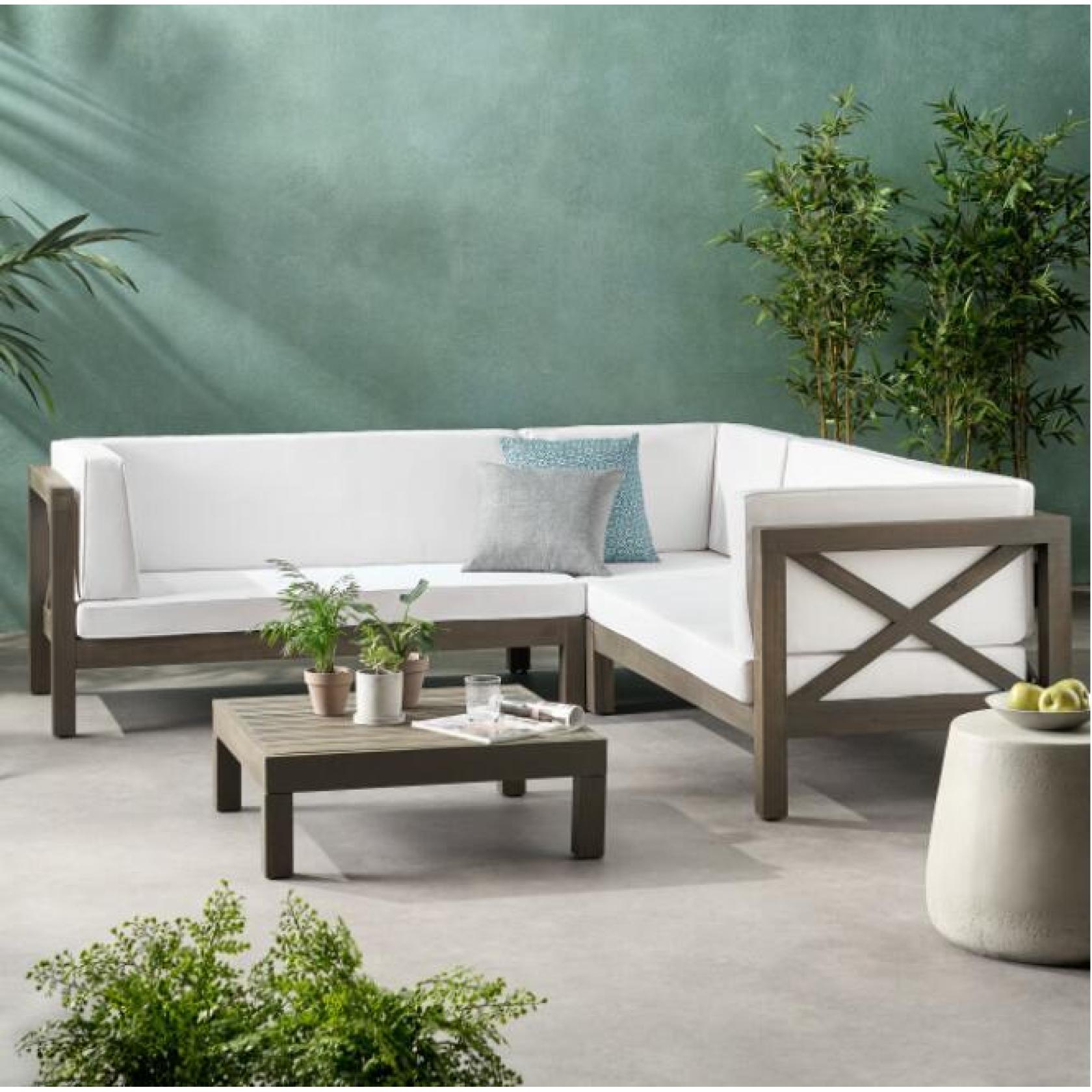 Miekor Furniture Brava X-Back 4-Piece Sofa Set , White 00865 - Walmart.com