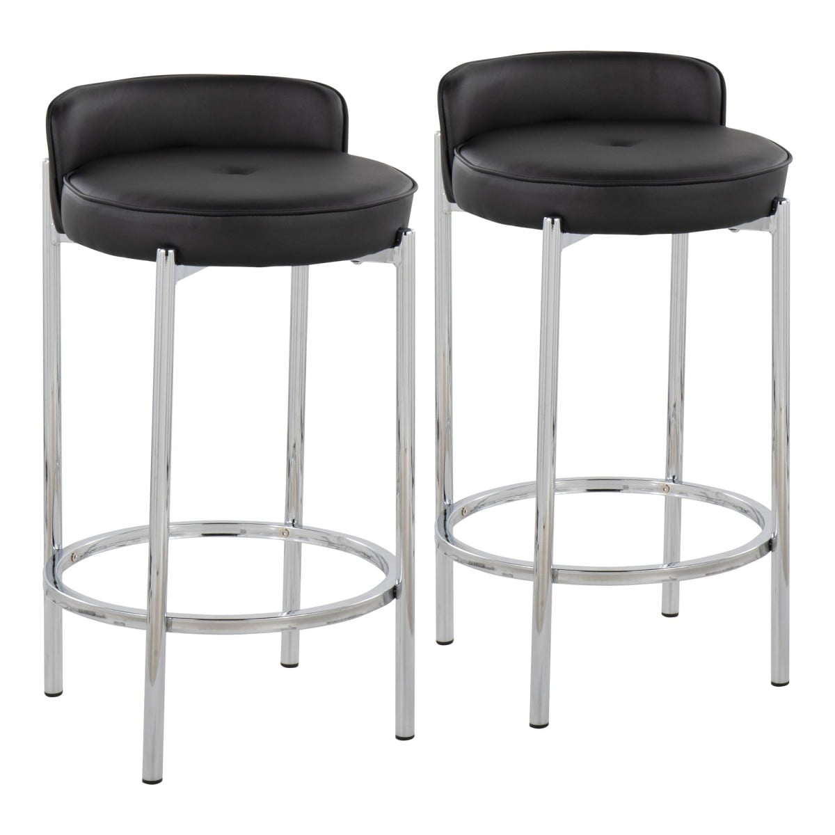Miekor Furniture Chloe Contemporary Counter Stool in Chrome Metal and ...