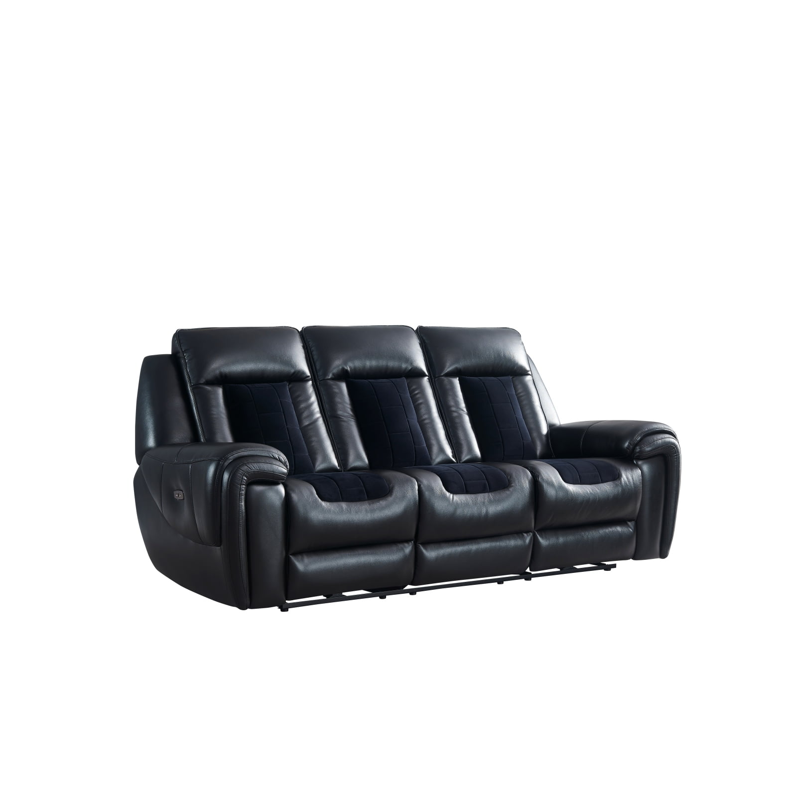 Miekor Furniture Clark Blanche Black/Velvet Power Reclining Sofa With ...