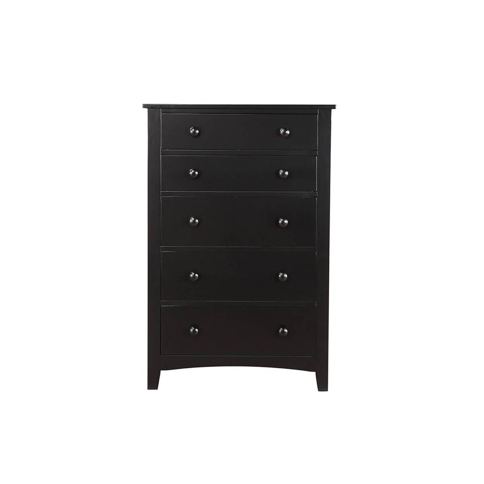 Miekor Furniture Contemporary Black Finish Chest of Drawers Plywood ...