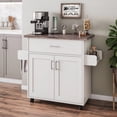 Miekor Furniture Deluxe Mobile Kitchen Island Cart with Water Resistant ...