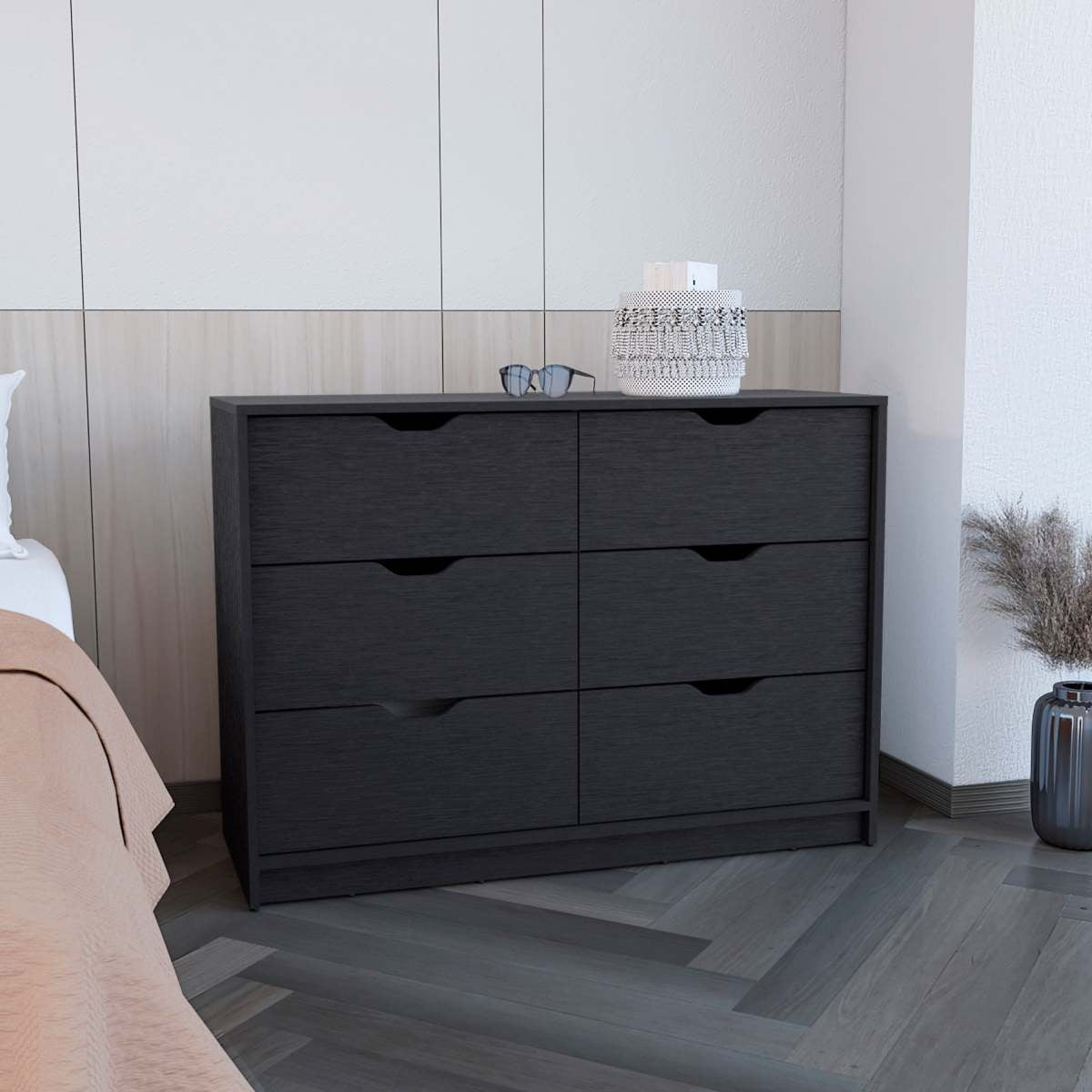 Miekor Furniture Dresser 30"H, Drawer Dresser with 2 Lower Cabinets ...