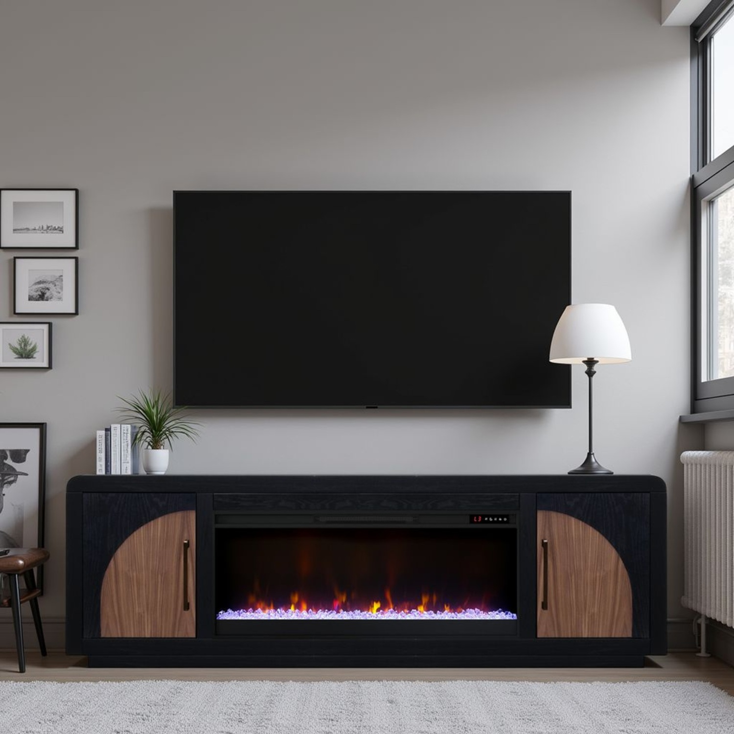 Miekor Furniture Eclipse 82 inch Fireplace TV Stand, for TVs up to 90 ...