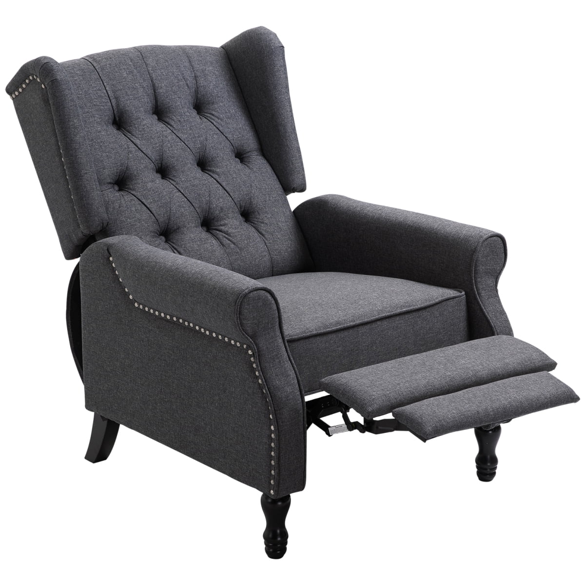 Miekor Furniture Fabric Upholstered Wingback Recliner, Tufted Push Back ...