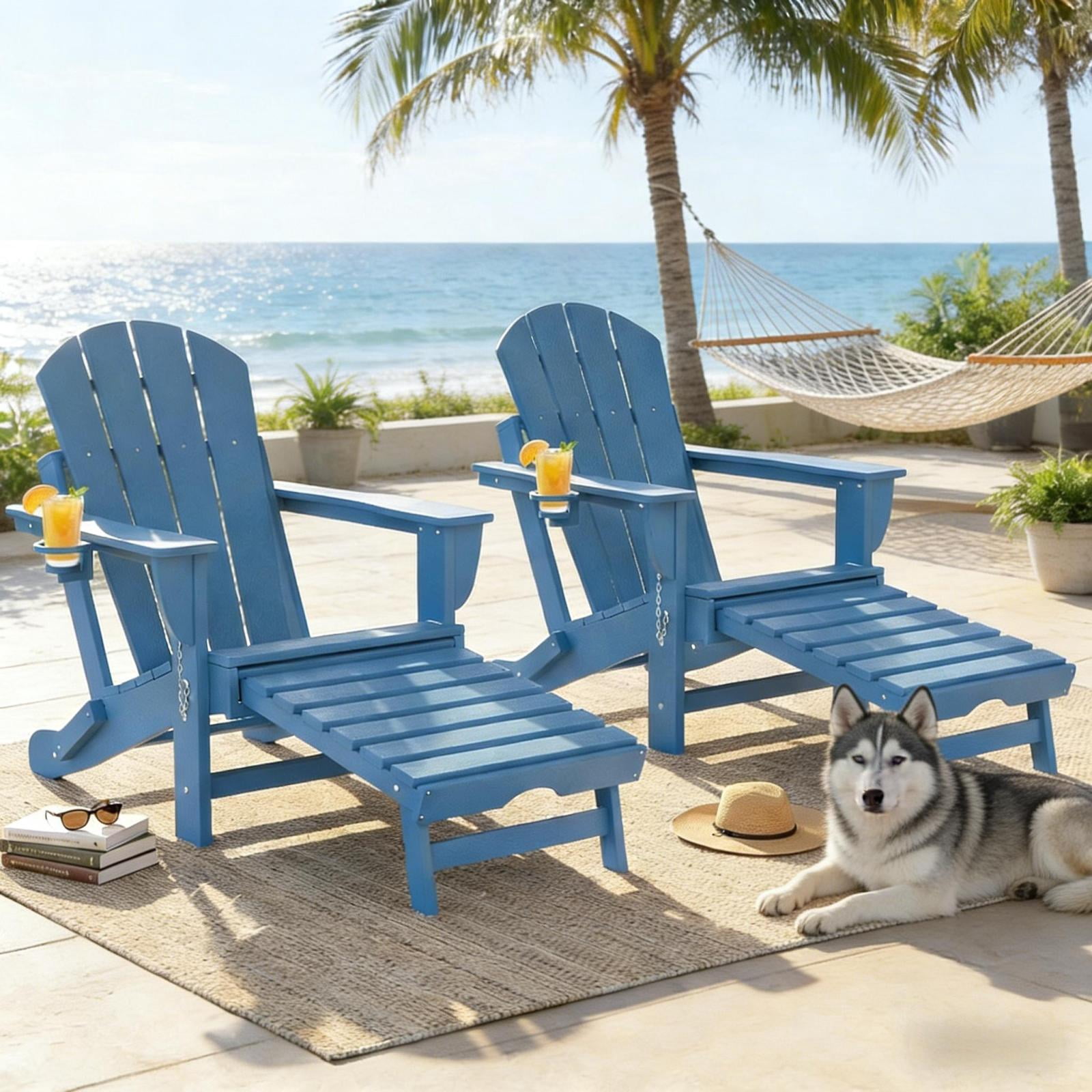 Miekor Furniture Folding Fire Pit Chair,Adirondack Chair Set of 2 ...