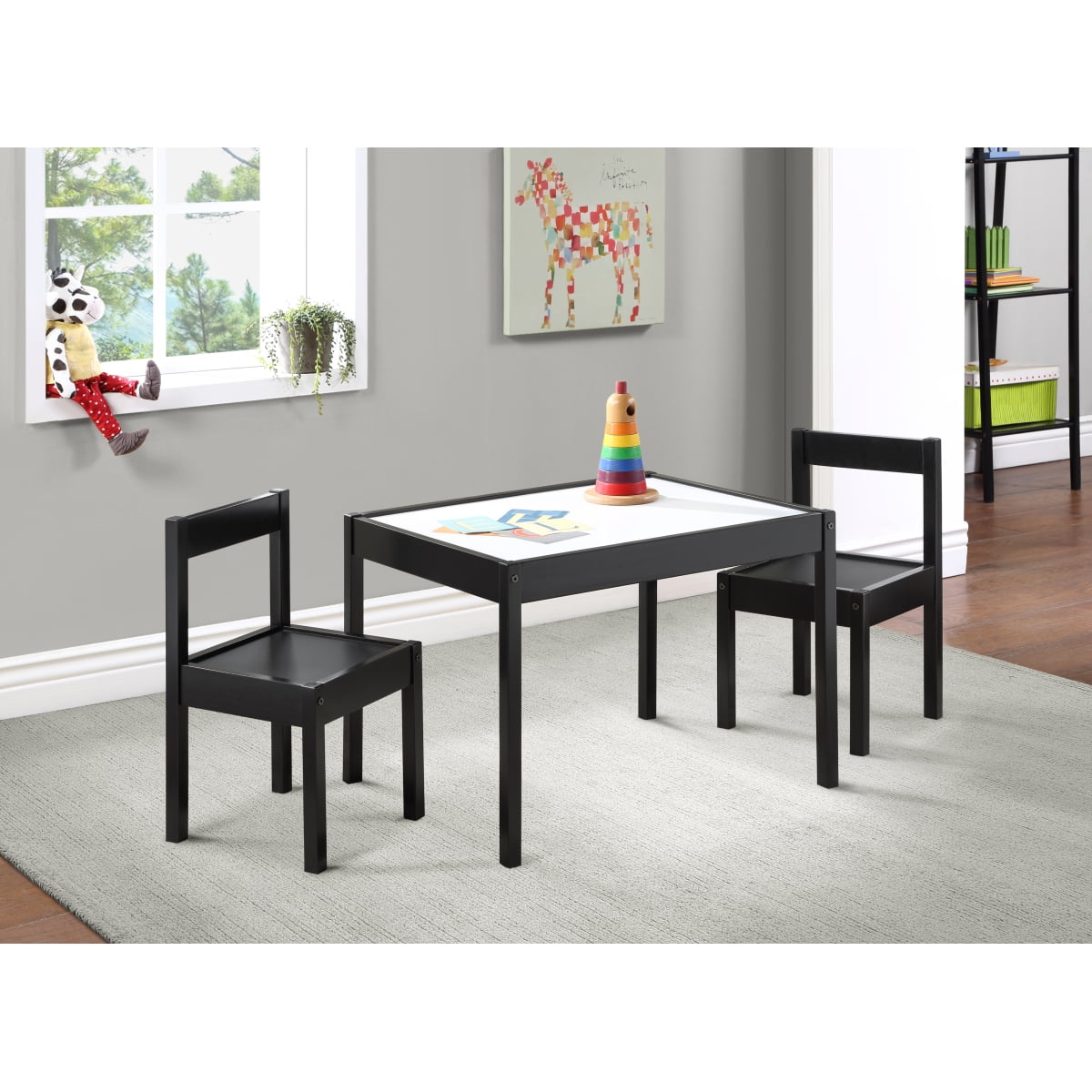 Miekor Furniture Gibson 3-Piece Dry Erase Kids Table & Two Chair Set ...