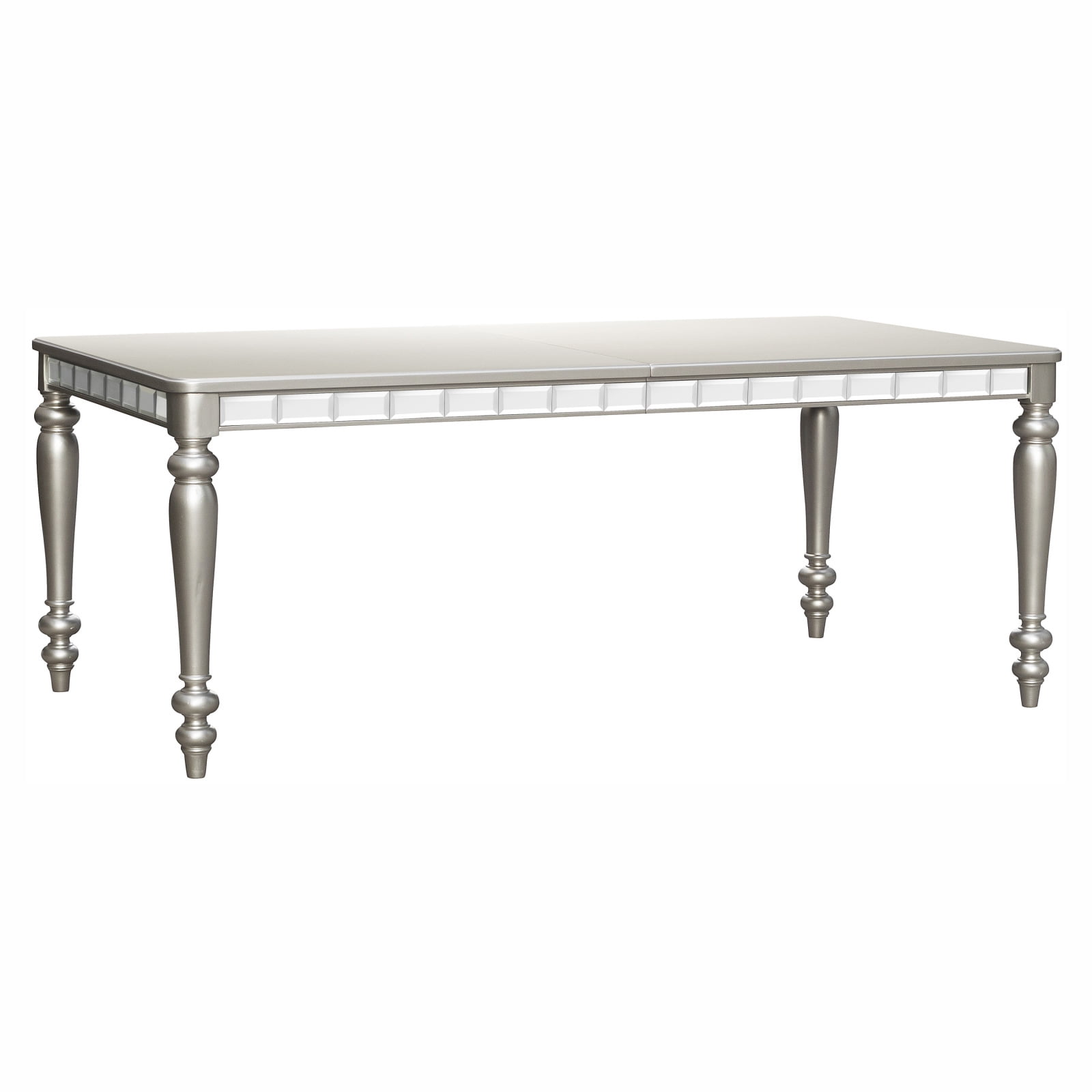 Miekor Furniture Glamourous Silver Finish Rectangular Dining Table 1pc ...