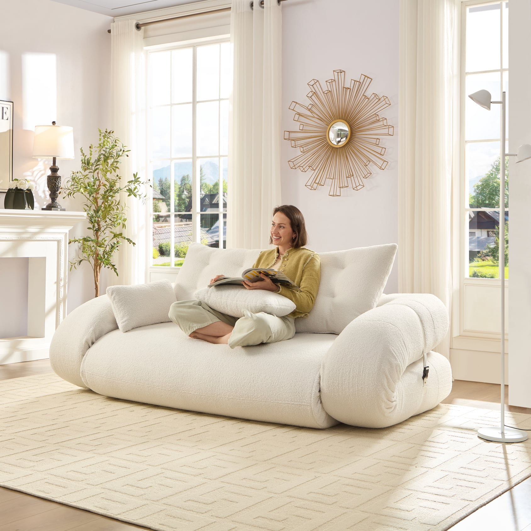 Miekor Furniture Human Dog Bed, Lazy Sofa Couch, 78.7" Multi-Functional ...