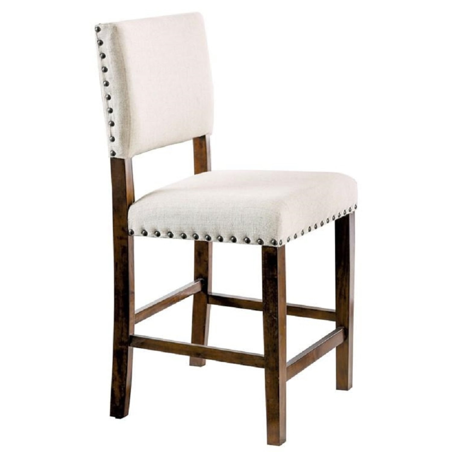 Miekor Furniture Ivory Padded Fabric Chairs Set of 2pc Dining High ...
