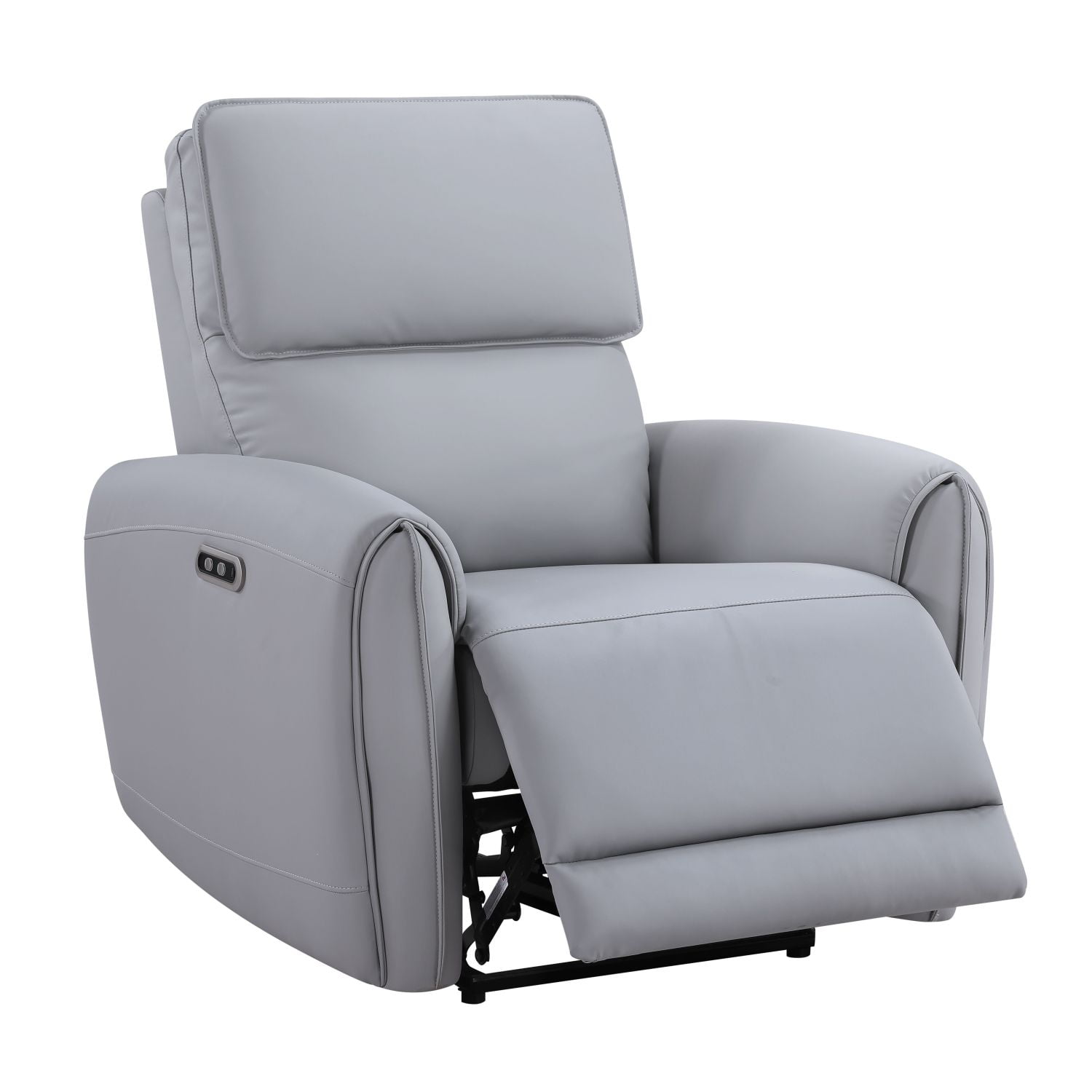 Miekor Furniture Jeromie Gray Synthetic Leather Power Motion Recliner w ...