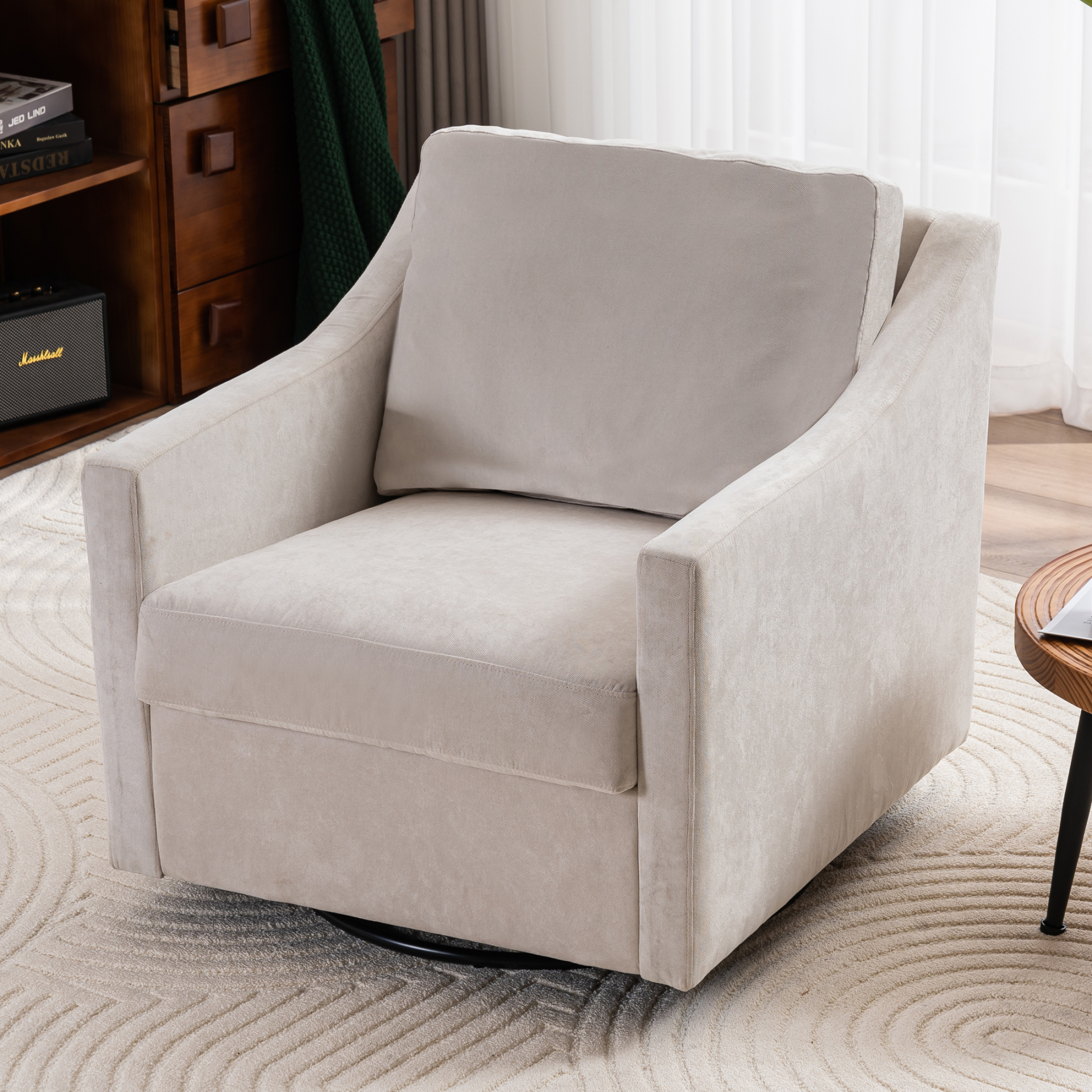 Miekor Furniture Large swivel chair, upholstered armchair, modern chair ...