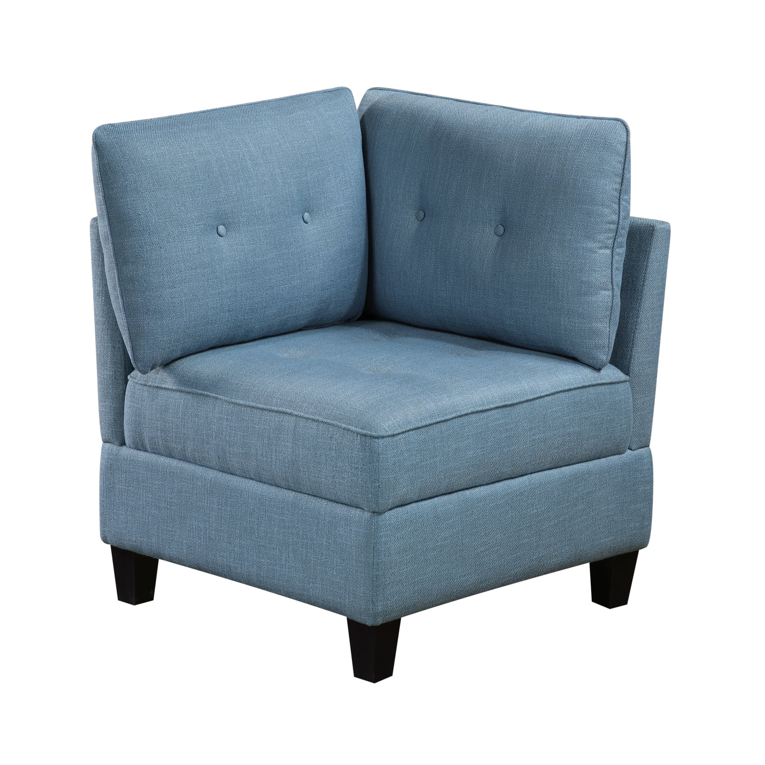 Miekor Furniture Living Room Furniture Corner Wedge Blue Tufted Solid ...