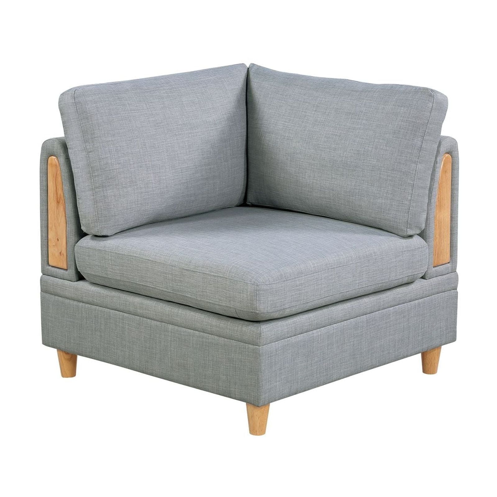 Miekor Furniture Living Room Furniture Corner Wedge Light Grey Dorris ...