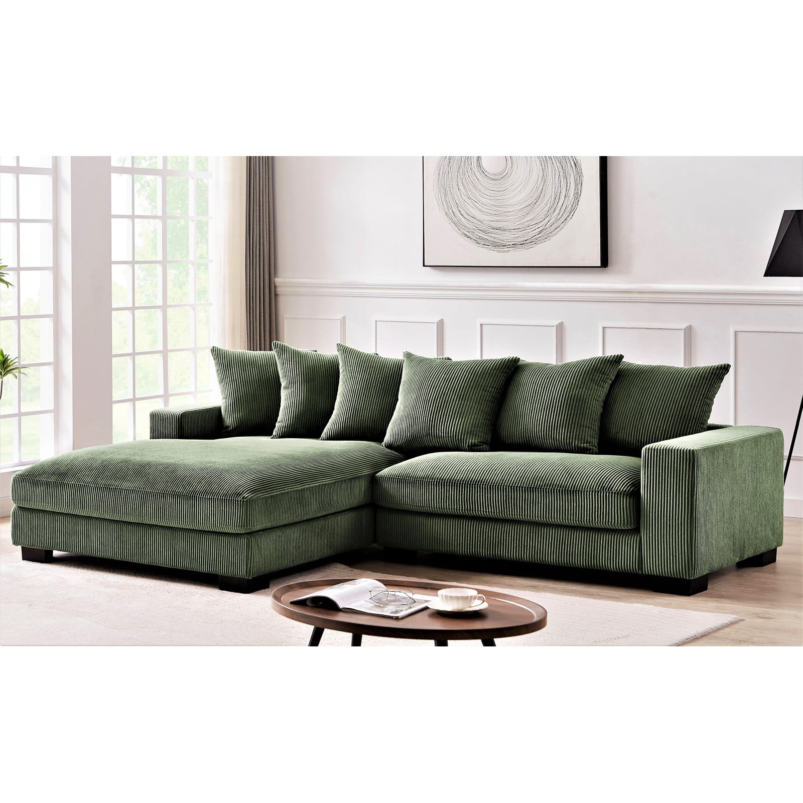 Miekor Furniture Luxe Oversized Two-Piece Left Facing Sectional Couches ...