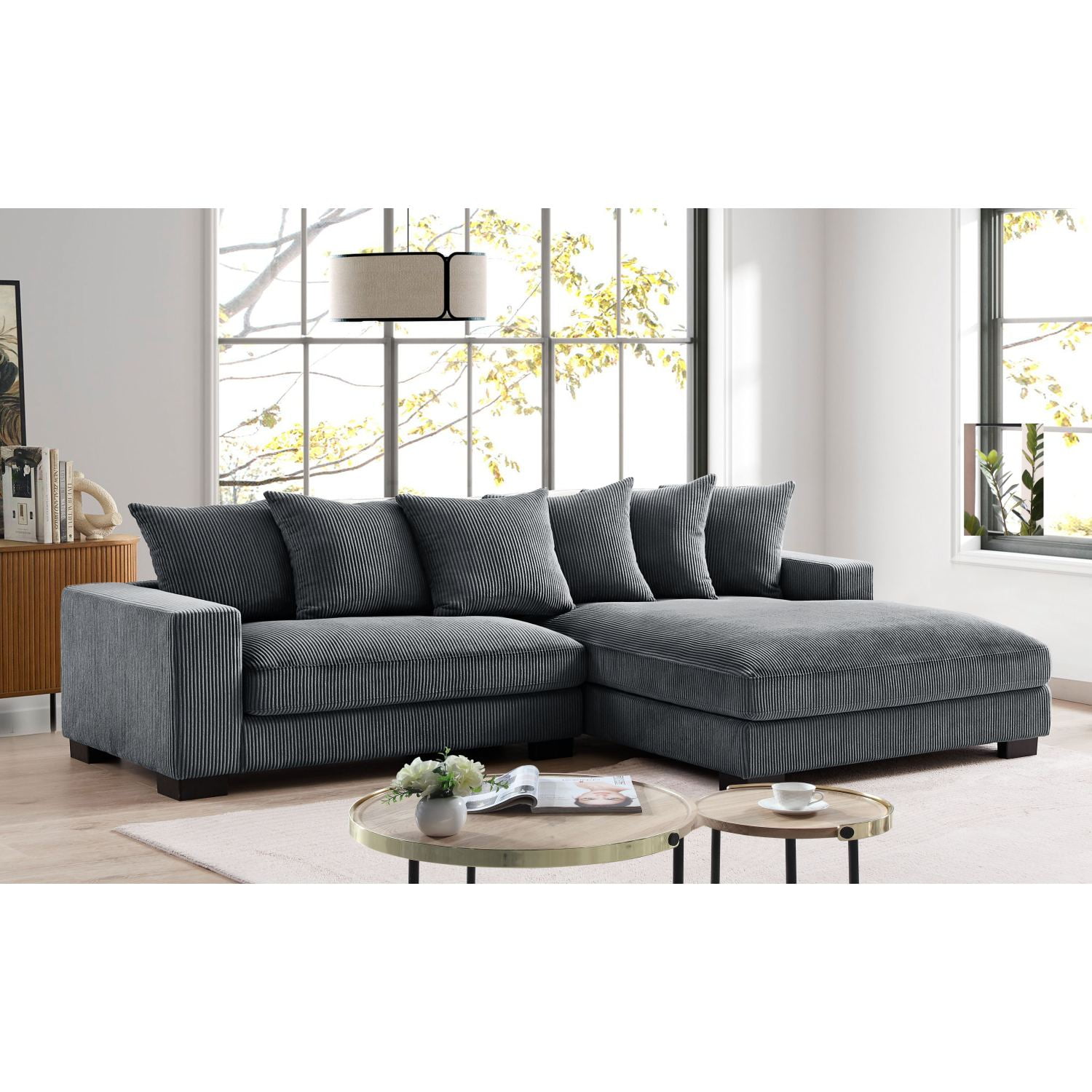 Miekor Furniture Luxe Oversized Two-Piece Right Facing Sectional ...