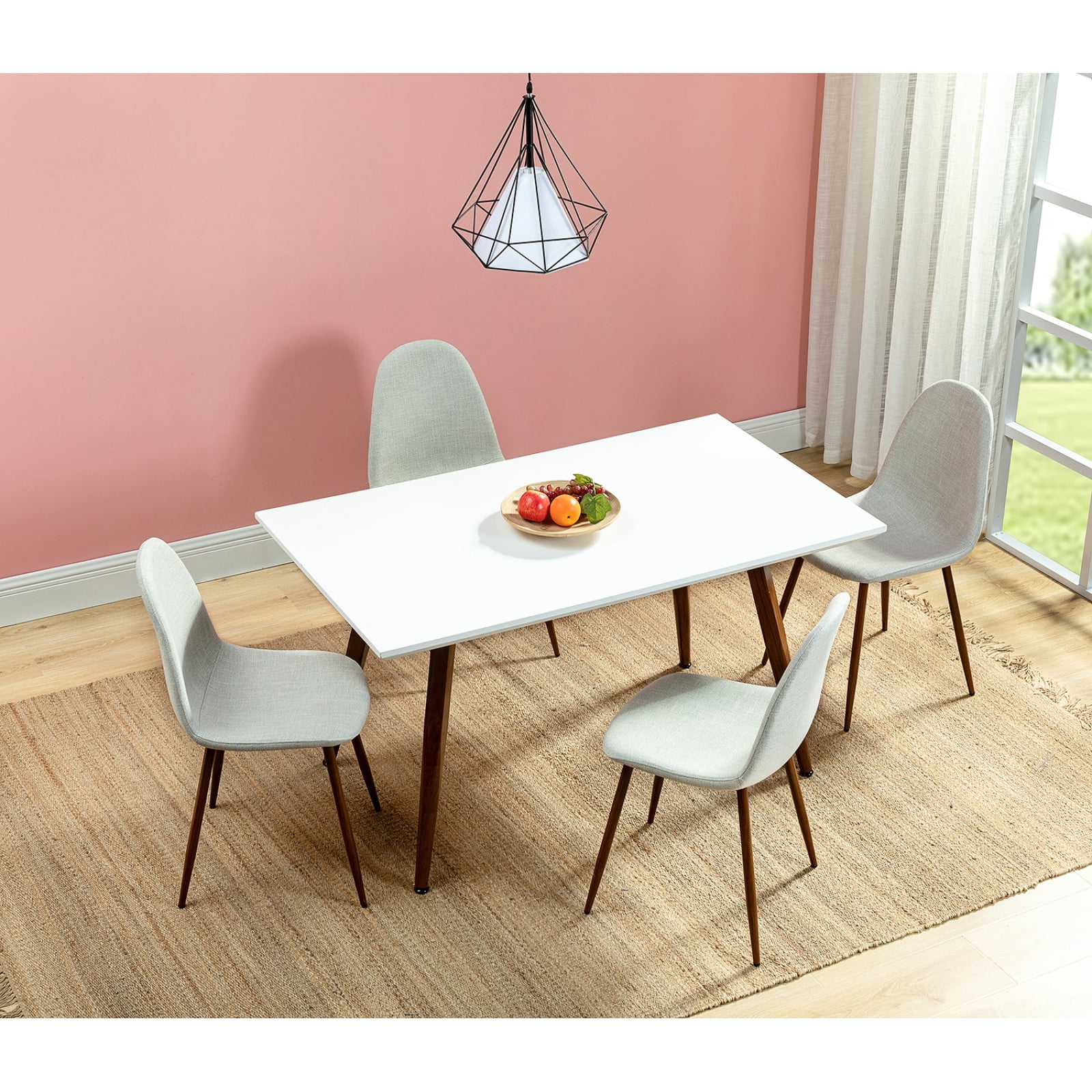 Miekor Furniture Martin Dining Table,Rectangle,White W5U057 - Walmart.com