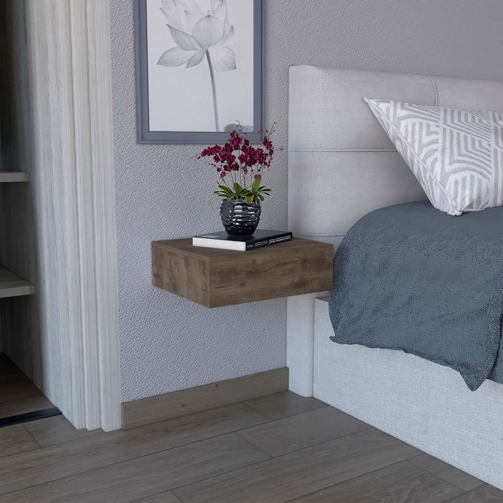 Miekor Furniture Milano Floating Nightstand, End Table, Side Table Wall ...