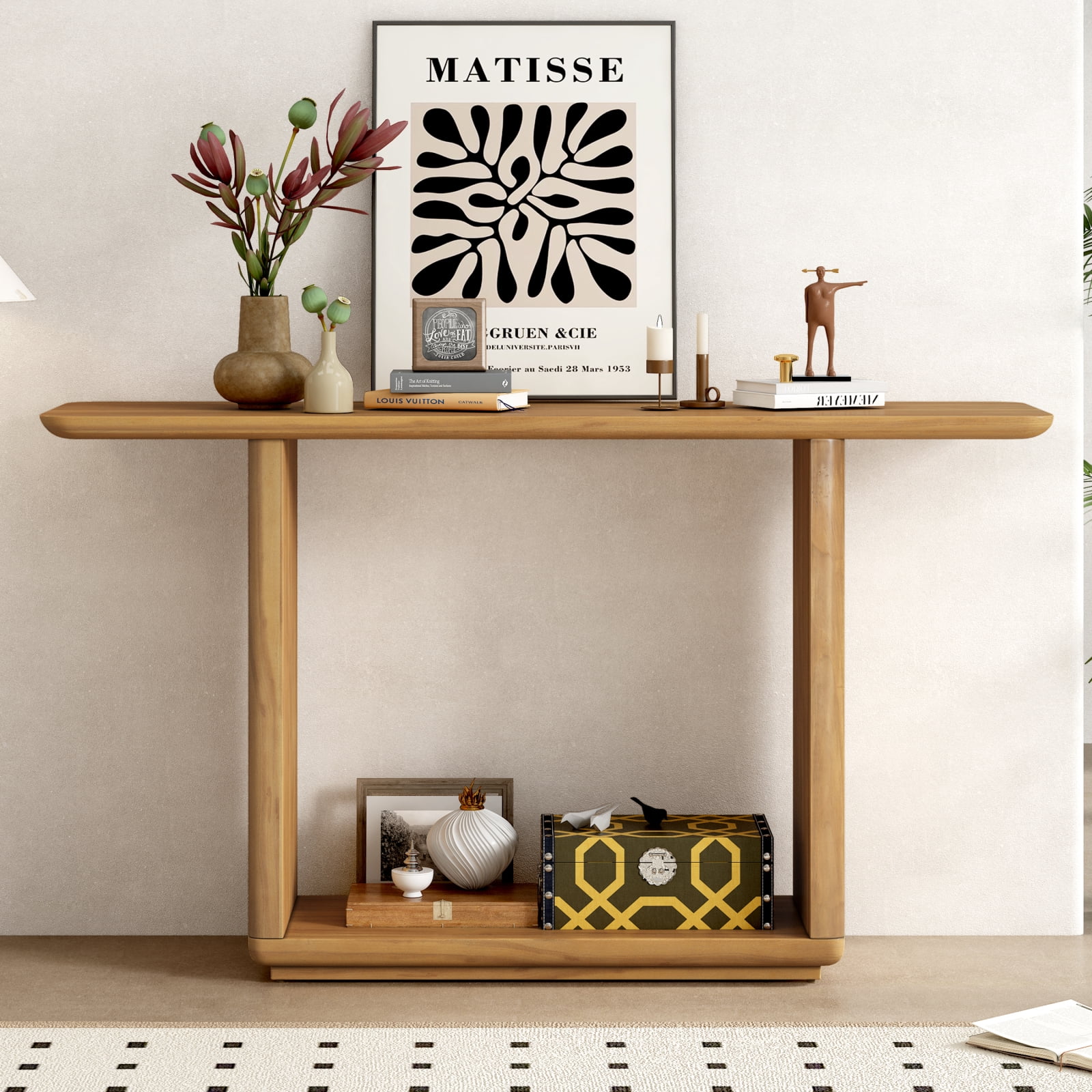 Miekor Furniture Mirod Elegant Minimalist Console Table with Curved ...