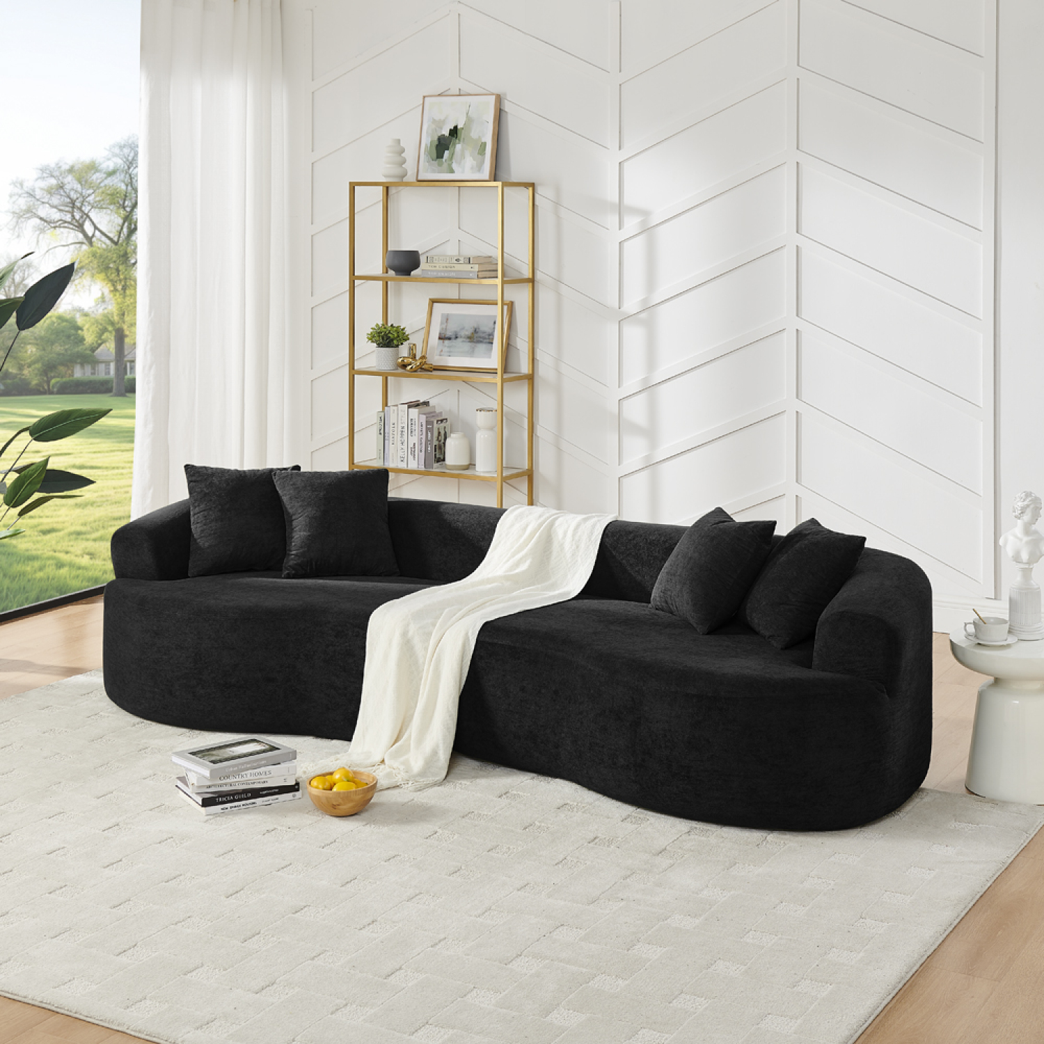 Miekor Furniture Modern Cloud 4-Seater Sectional Curved Sofa ...