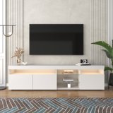 Miekor Furniture Modern Design TV Stands for TVs up to 80'', LED Light ...