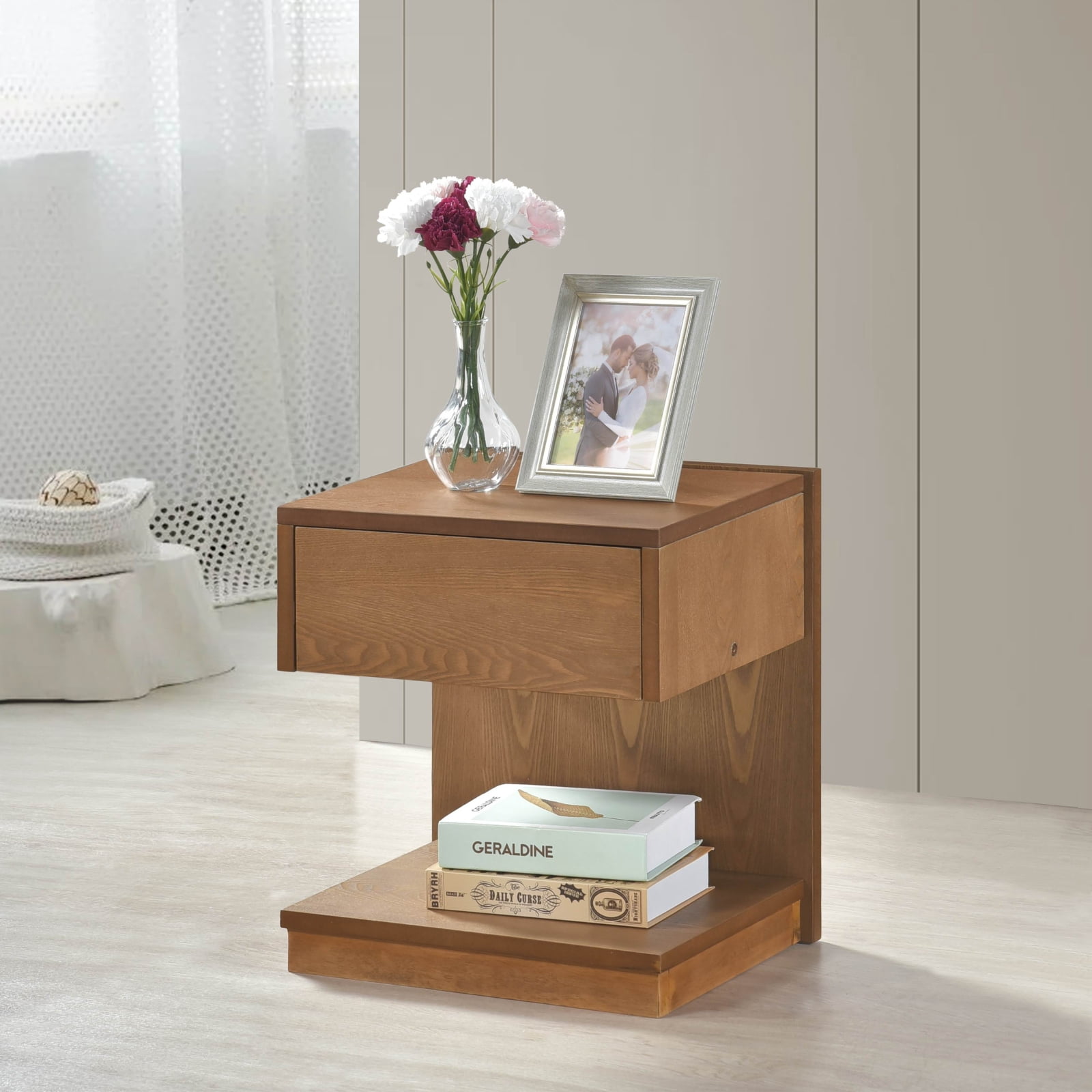 Miekor Furniture Modern Home Furniture 1pc End Table with Drawer Open ...