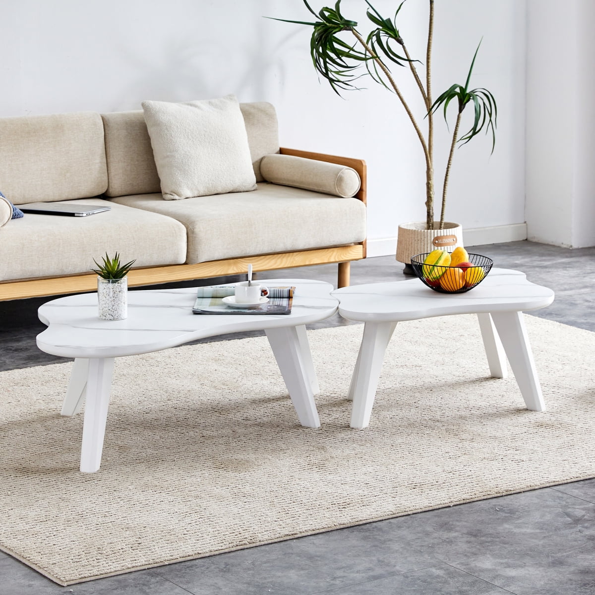 Miekor Furniture Modern Minimalist White Table Top. Cloud Shape Gives ...