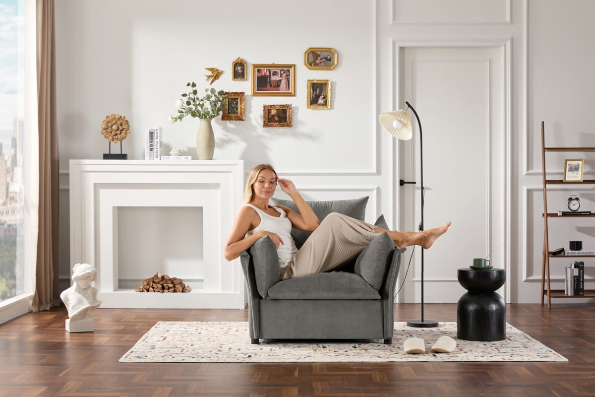 Miekor Furniture Modern Style Chenille Oversized Armchair Accent Chair ...