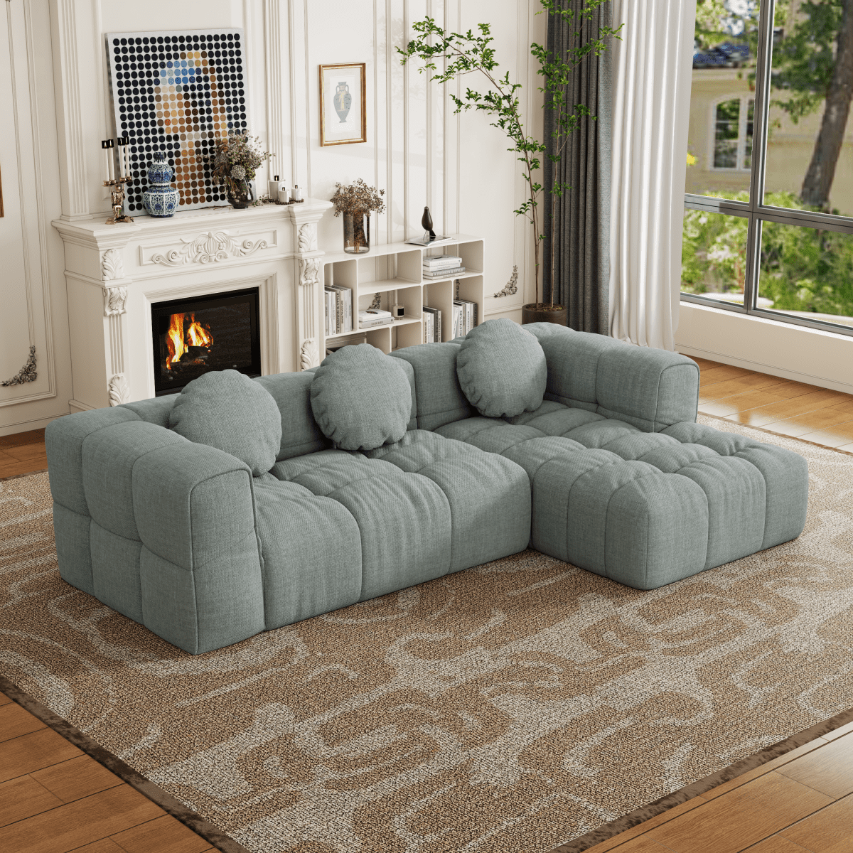 Miekor Furniture Modern Upholstered Combination Sofa Set, Fully ...