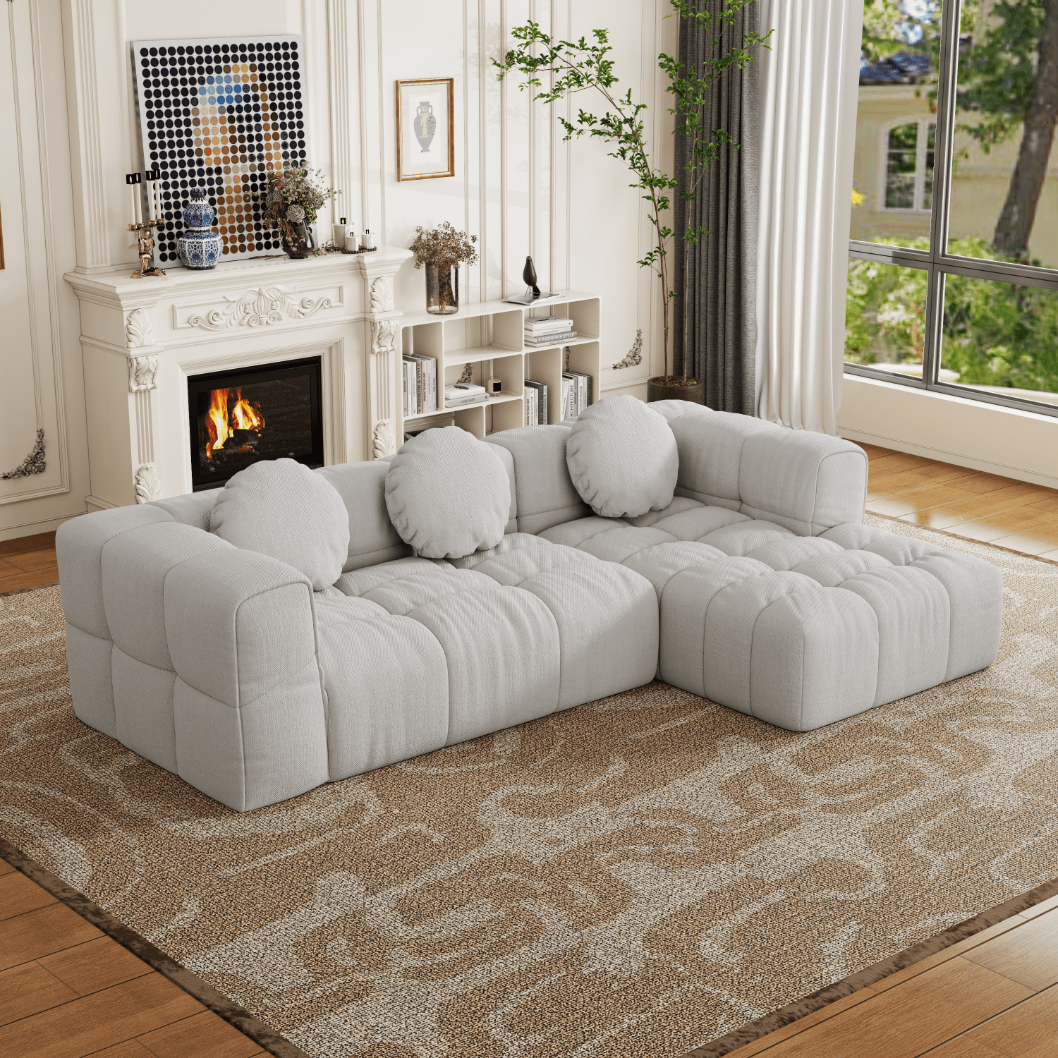 Miekor Furniture Modern Upholstered Combination Sofa Set, Fully ...