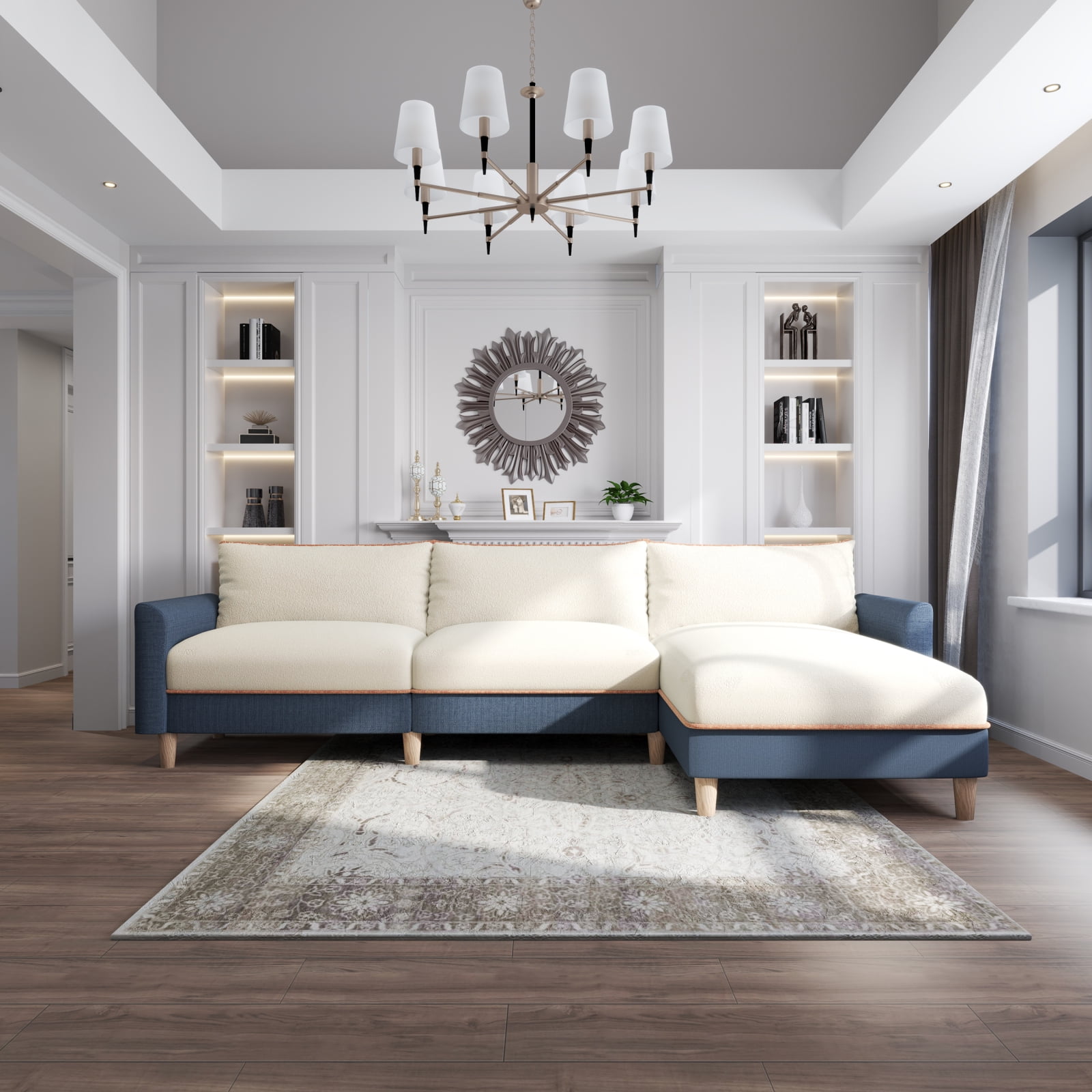 Miekor Furniture Modern sectional sofa, modular L-shaped sectional ...