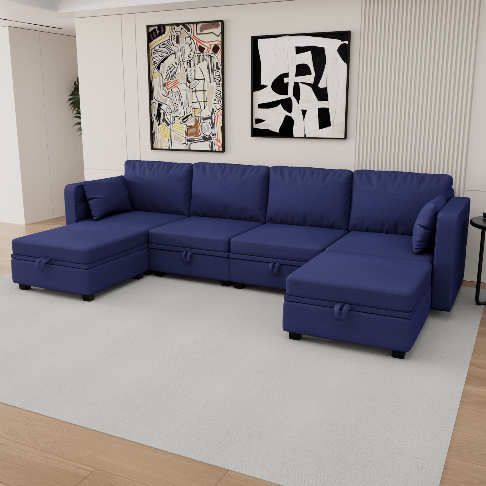 Miekor Furniture Modular Sectional Sofa U Shaped Modular Couch with ...