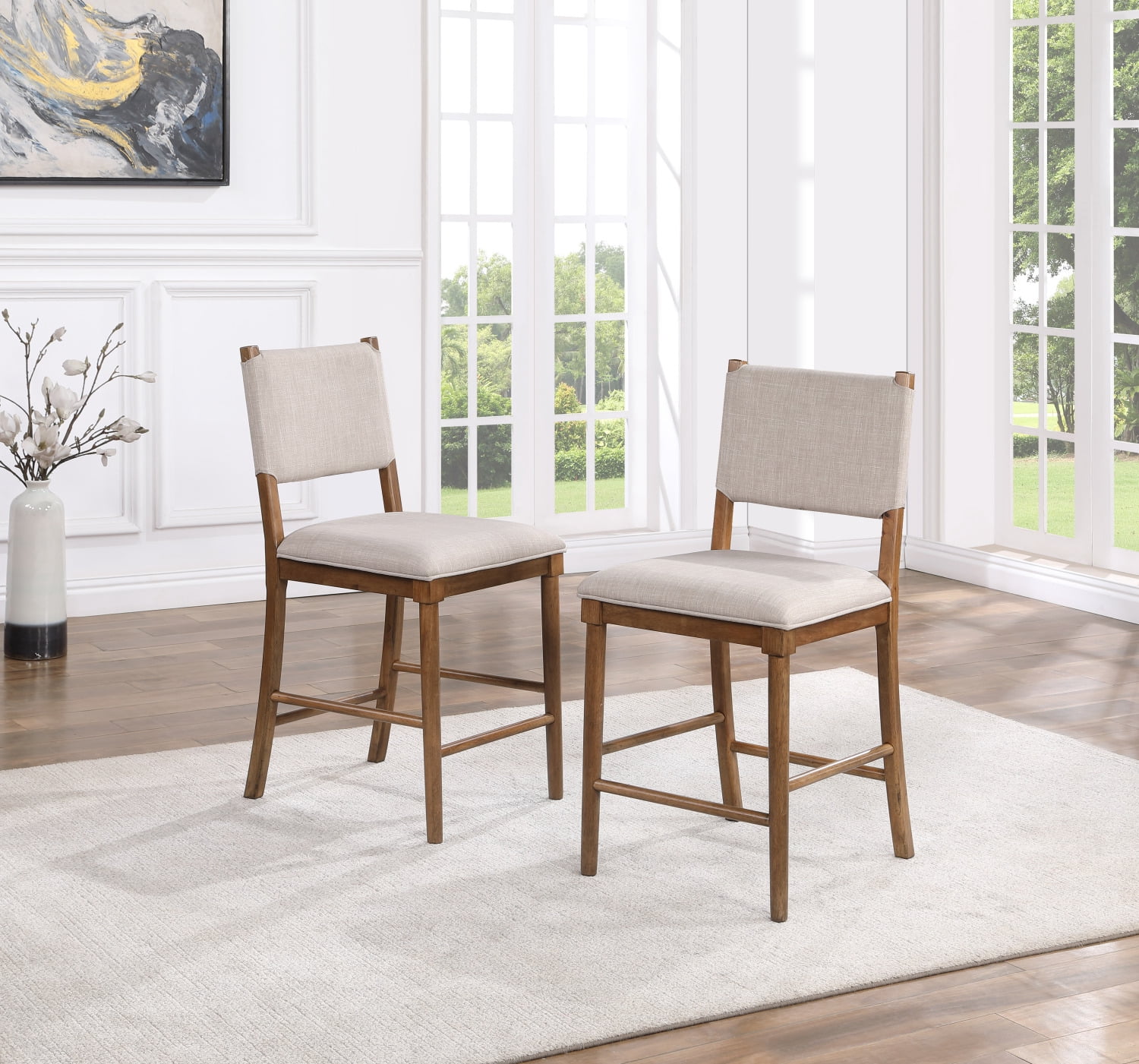 Miekor Furniture Oslo - Counter Chair (Set of 2) - Light Brown 6996 ...