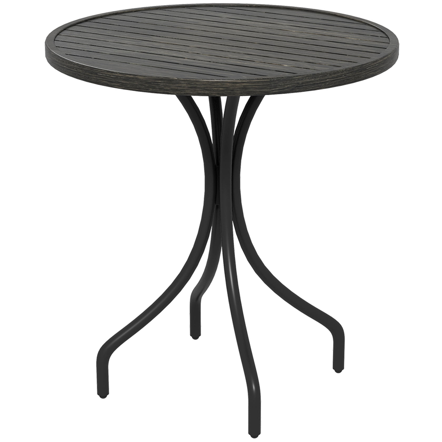 Miekor Furniture Outdoor Side Table, 26" Round Patio Table with Steel ...