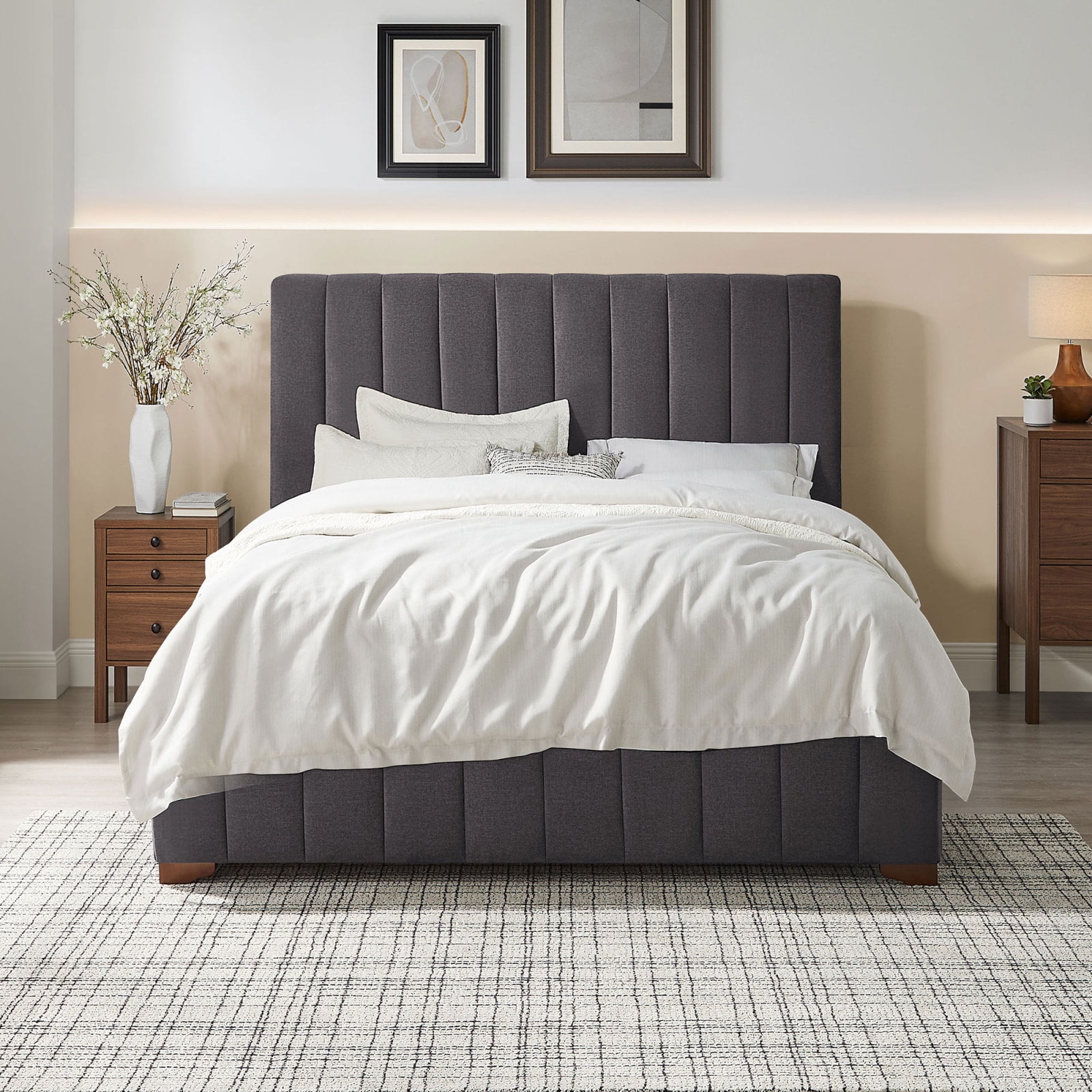 Miekor Furniture Queen Size Modern Design Bed Frame Upholstered Queen ...