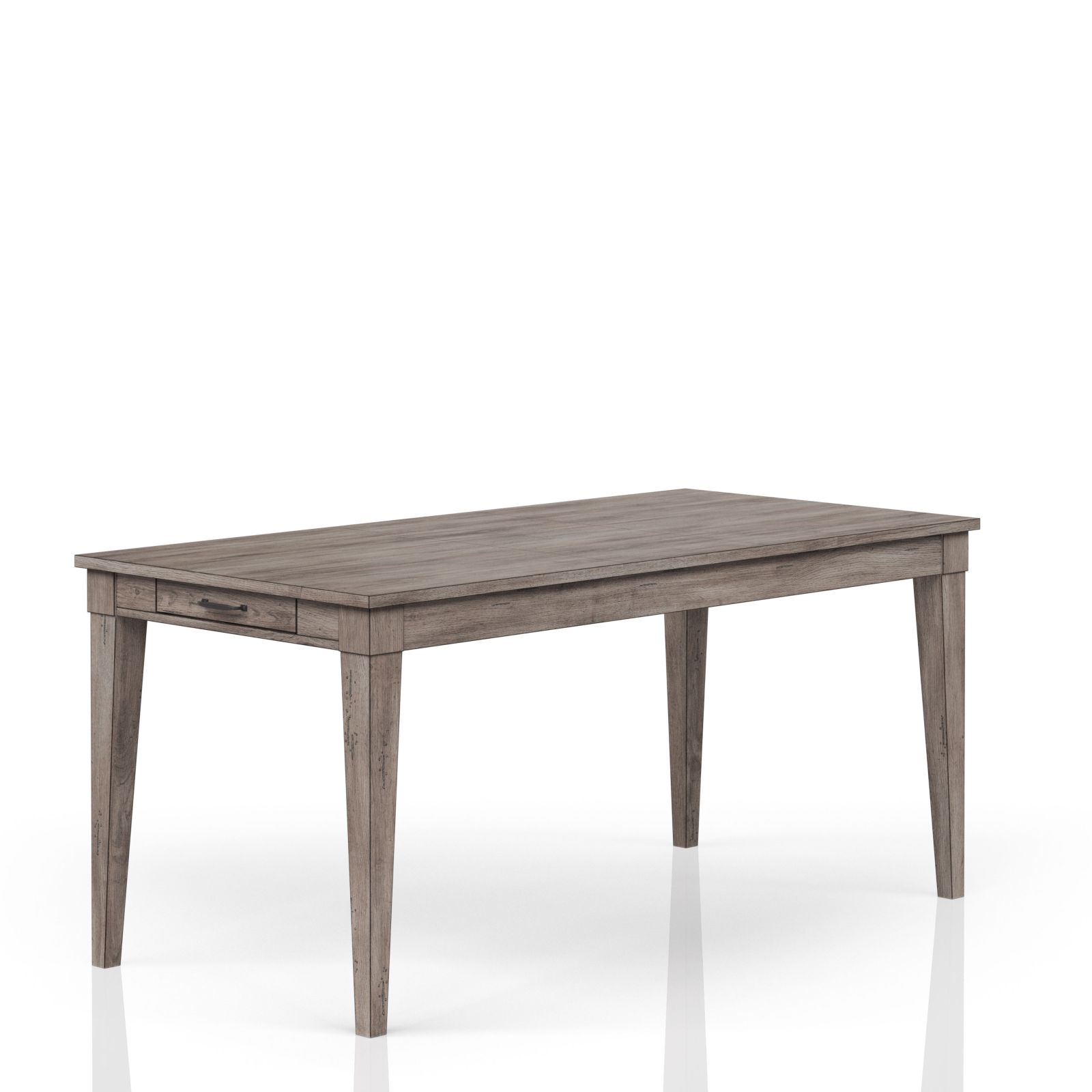 Miekor Furniture Rustic Gray Dining Table Two Storage Drawers and Leaf ...
