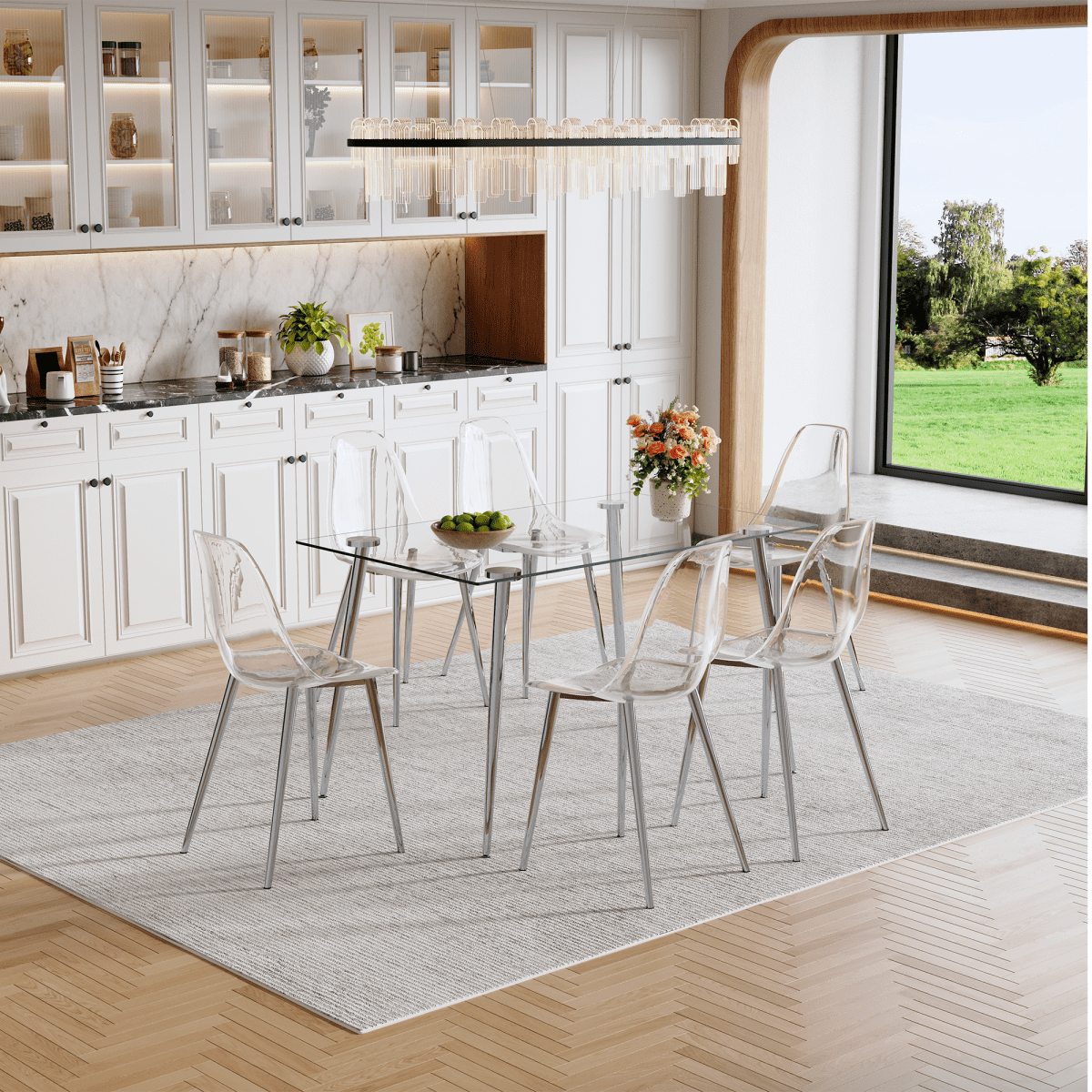 Miekor Furniture Table And Chair Set.Modern Luxurious Rectangular ...