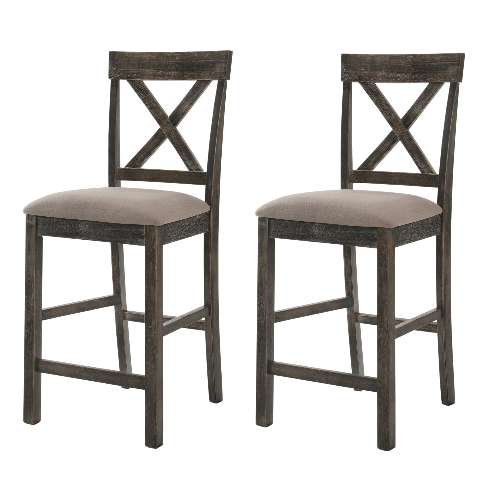 Miekor Furniture Tan and Weathered Grey Counter Height Stools with ...