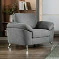 Miekor Furniture Villanelle 42.5" Light Gray Linen Chair with Chrome ...