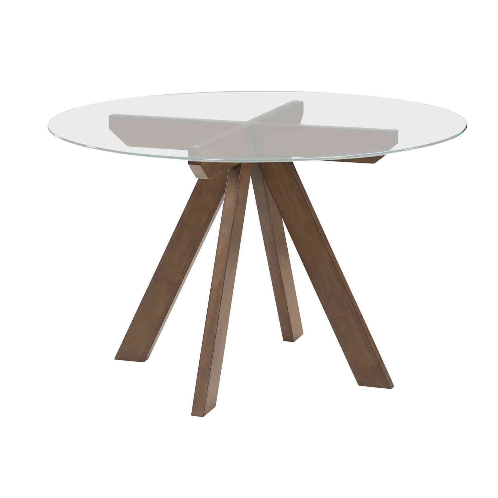 Miekor Furniture Wade - Table Round Glass Top - Dark Brown 29024 ...