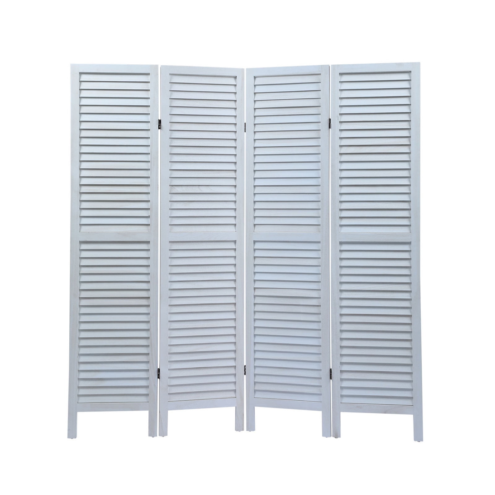 Miekor Furniture Wood 4 Panel Screen Folding Louvered Room Divider ...