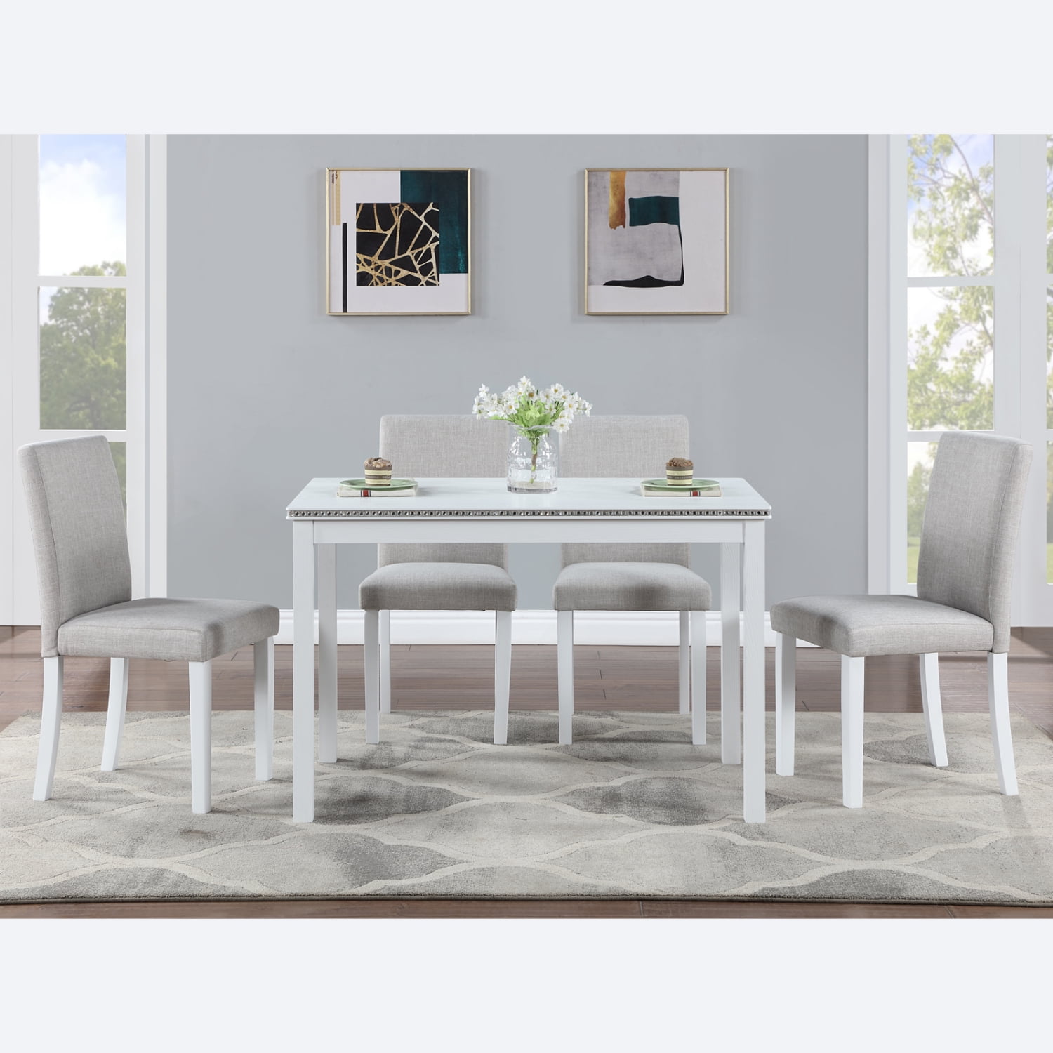 Miekor Furniture Wooden Dining Rectangular Table, Kitchen Table for ...